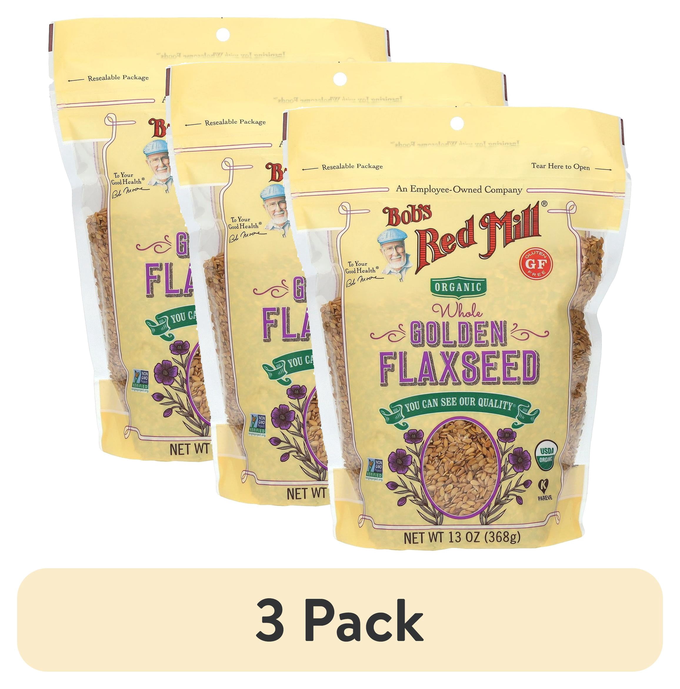 (3 pack) Bob’S Red Mill Organic Whole Golden Flaxseed, 13 Oz - Walmart.com