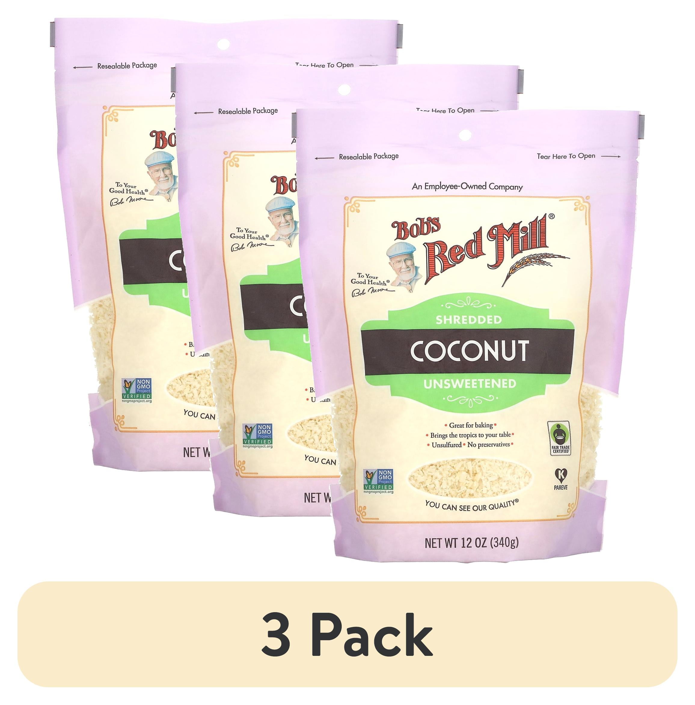 (3 pack) Bob's Red Mill Shredded Coconut (Unsweetened), 12-ounce ...
