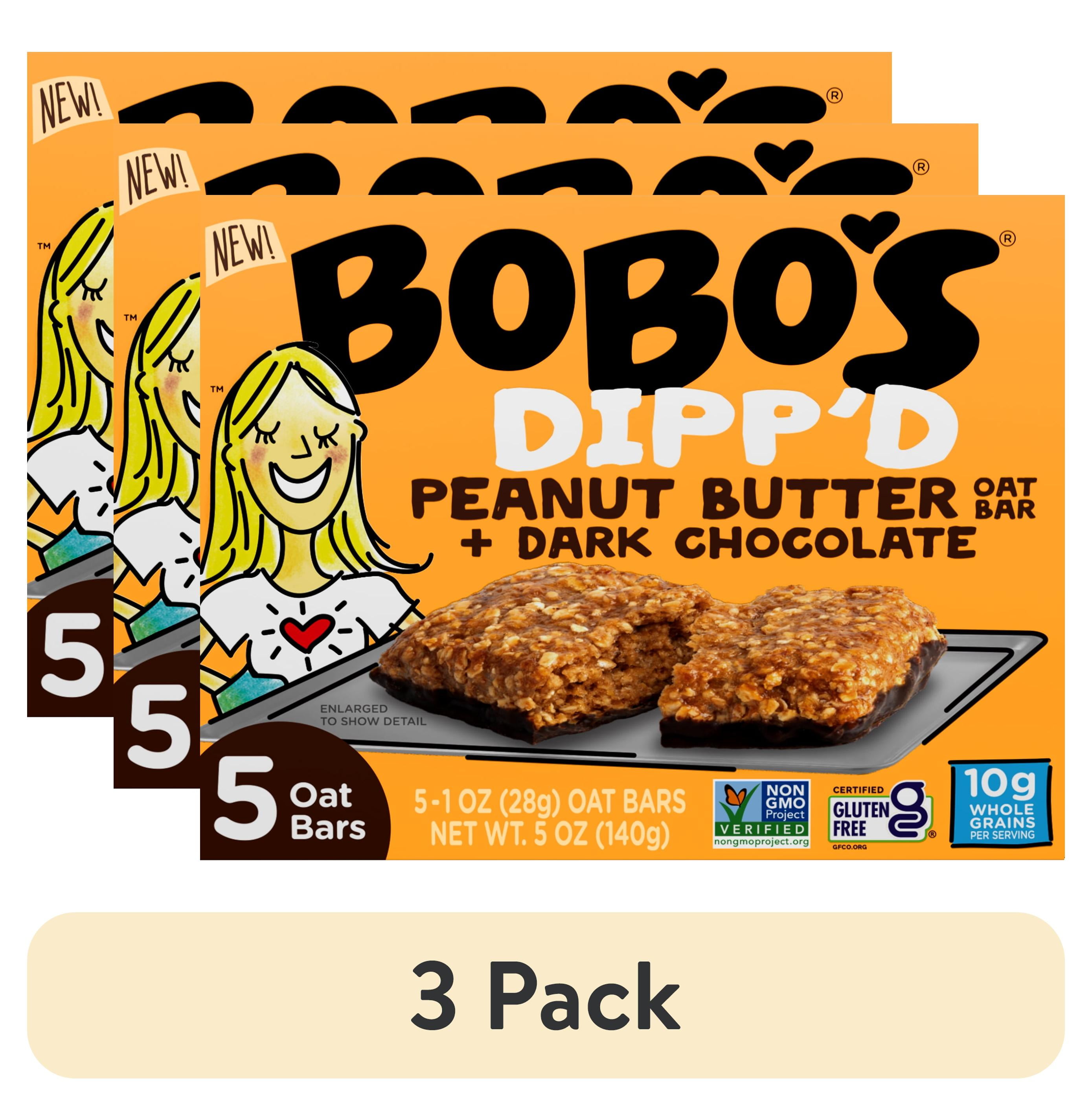 (3 pack) Bobos Oat Bars , Dipp'd Peanut Butter Oat Bar + Dark Chocolate ...