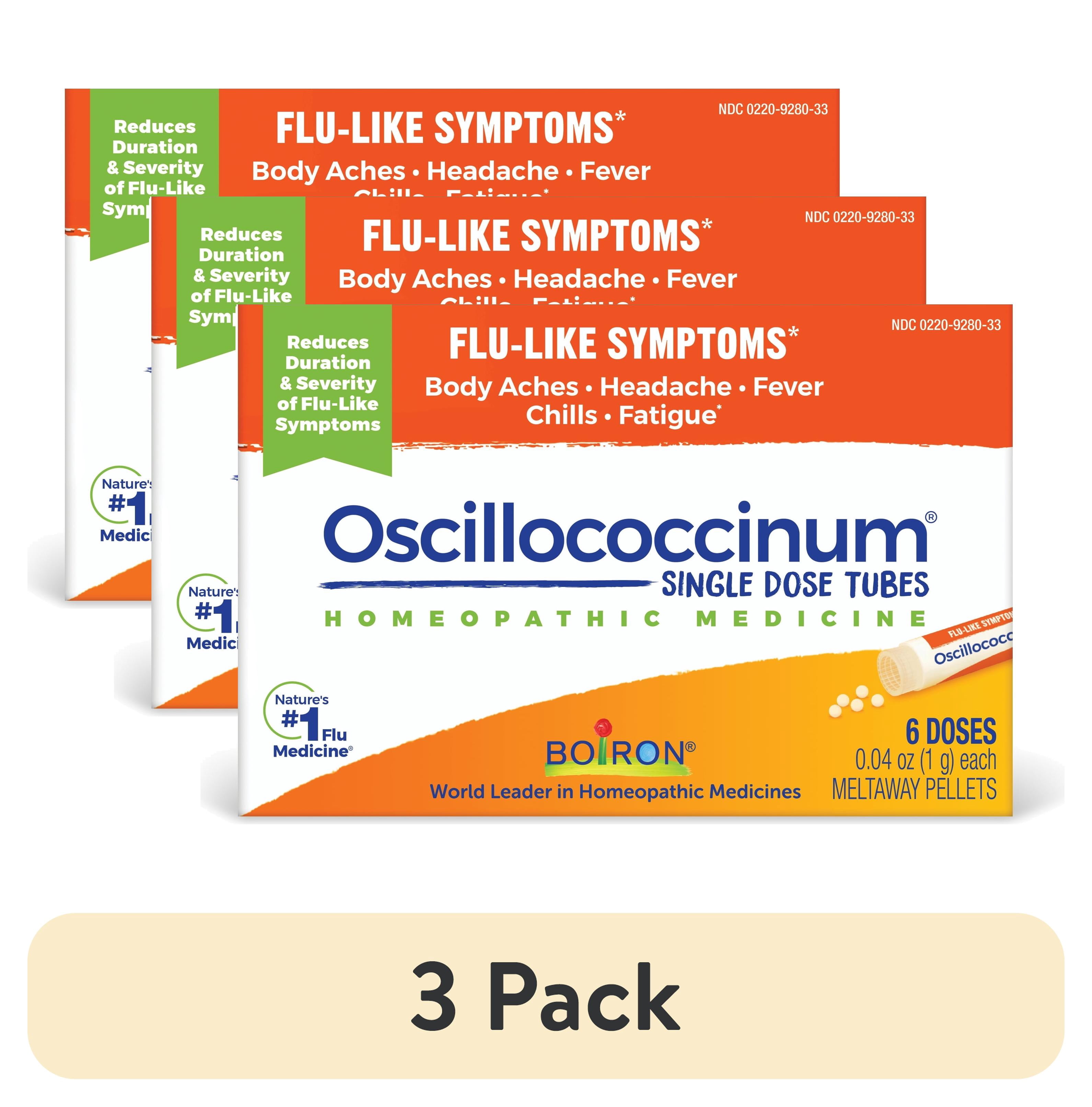 (3 pack) Boiron Oscillococcinum Unit Dose, Homeopathic Medicine for Flu ...