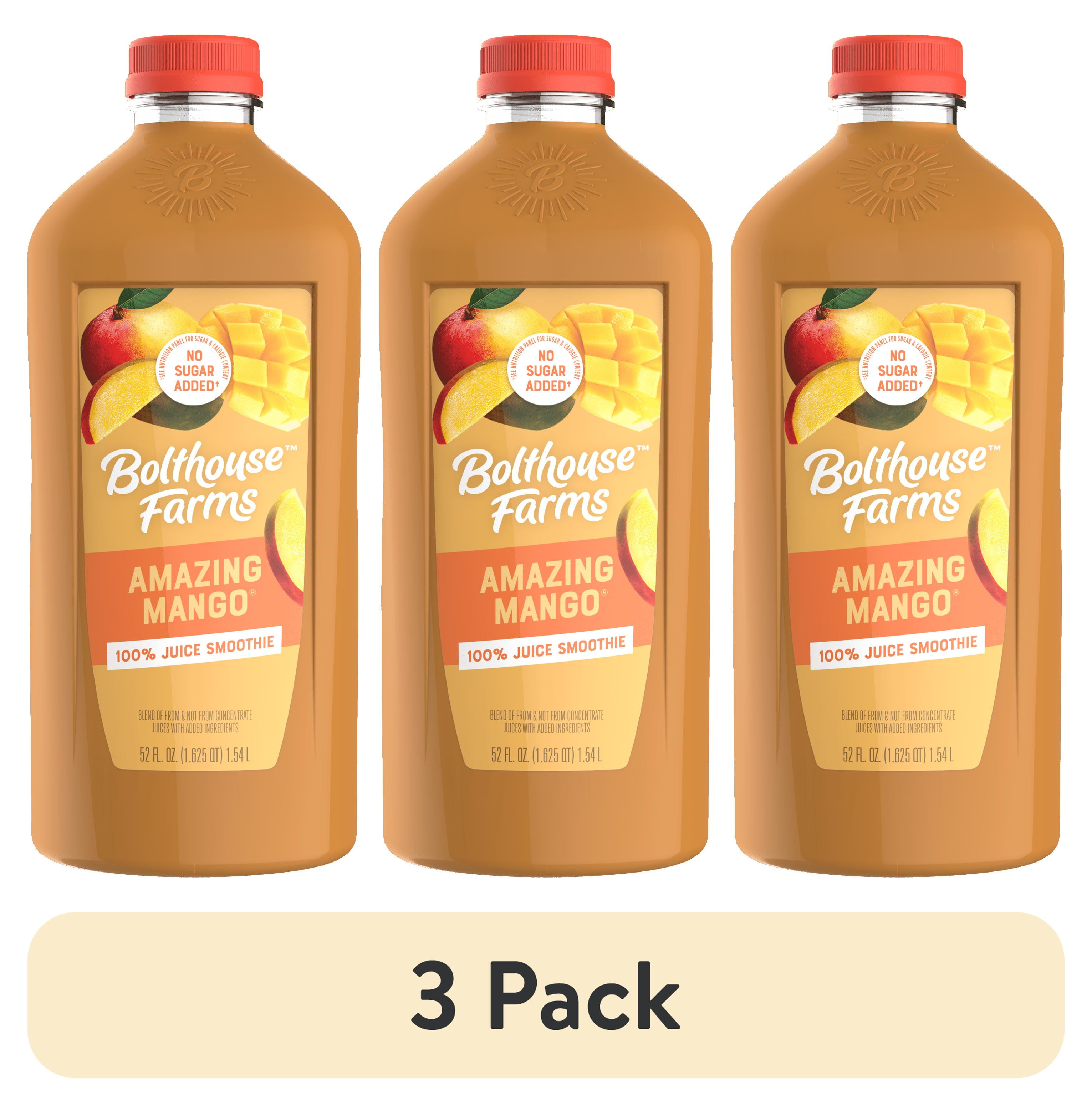 (3 pack) Bolthouse Farms Amazing Mango Fruit Juice Smoothie, 52oz ...