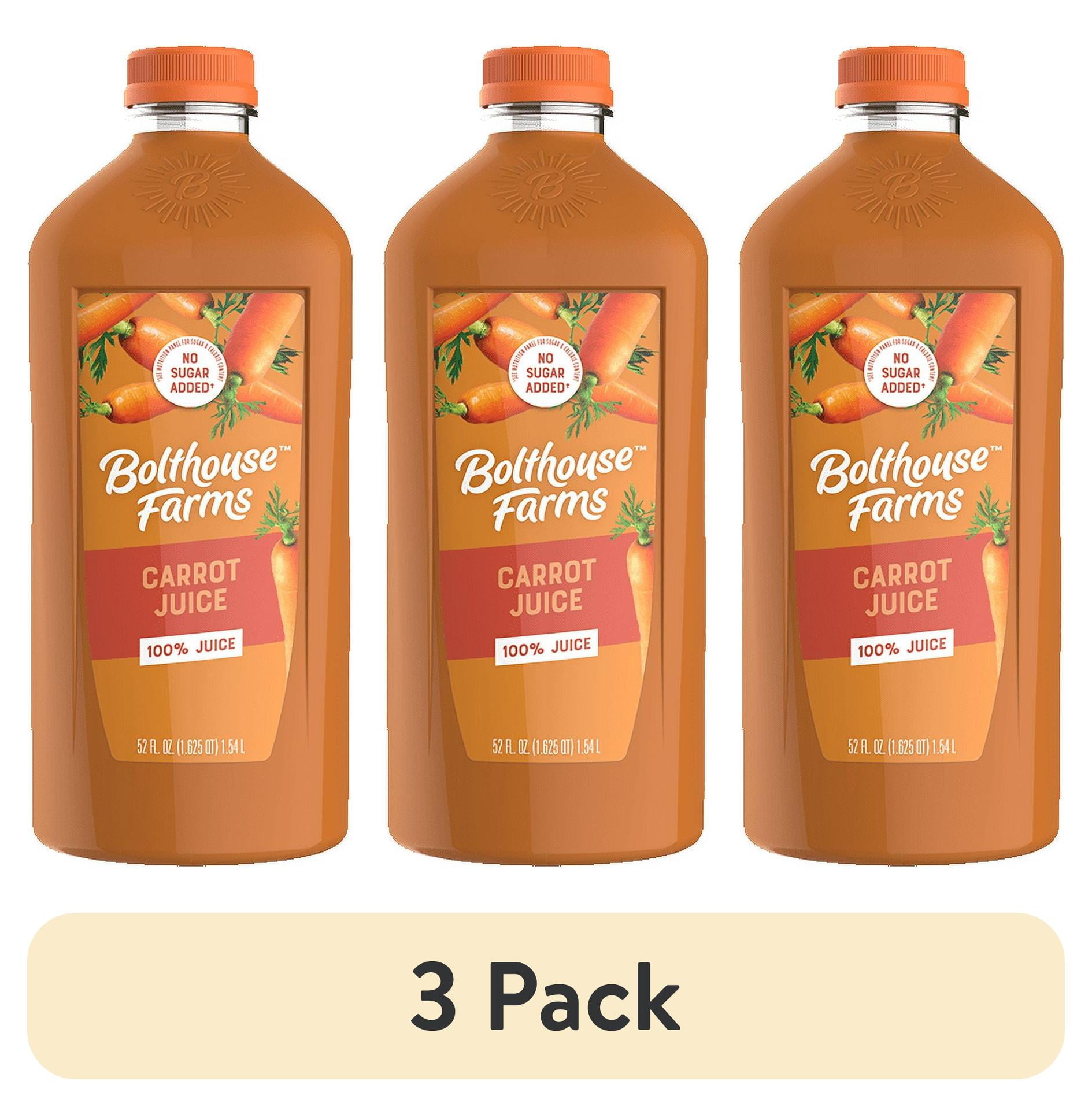 (3 pack) Bolthouse Farms Vegetable Juice Smoothie, 100% Carrot, 52 fl ...