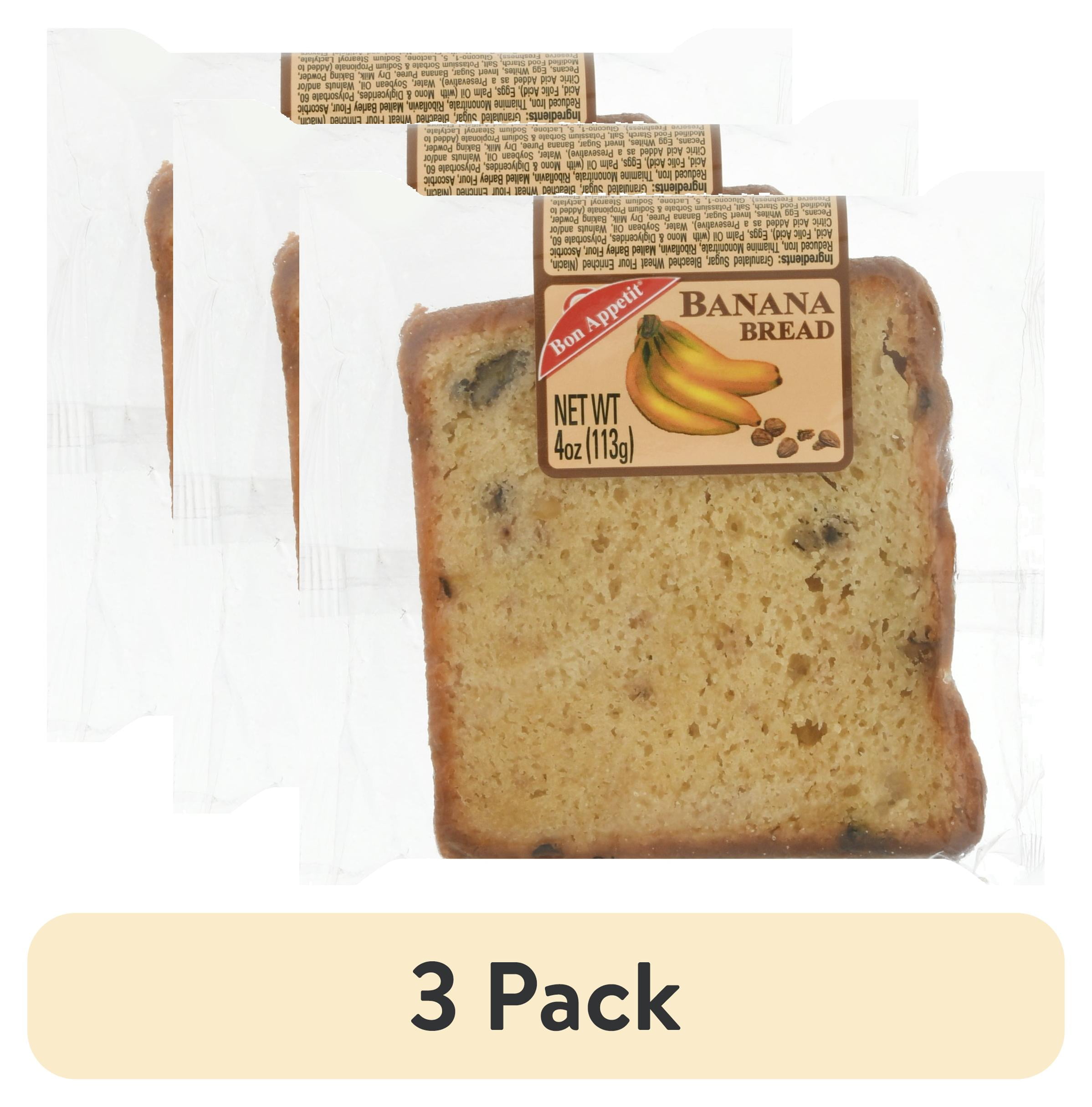 (3 pack) Bon Appetit Shelf-Stable Sliced Banana Bread, 4 oz - Walmart.com
