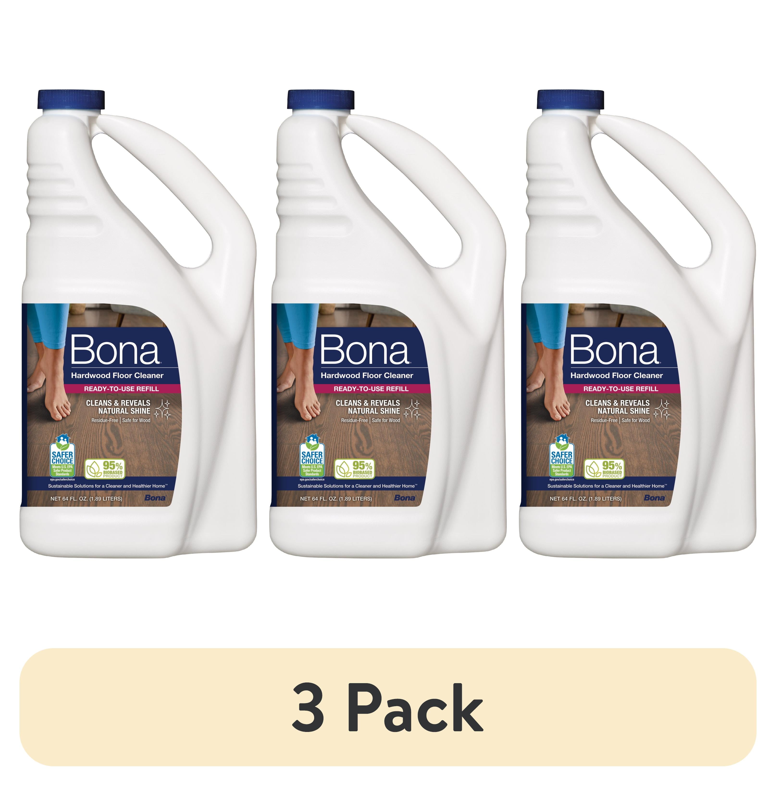 (3 pack) Bona Hardwood Floor Cleaner, Unscented, Refill, 64 FL OZ ...
