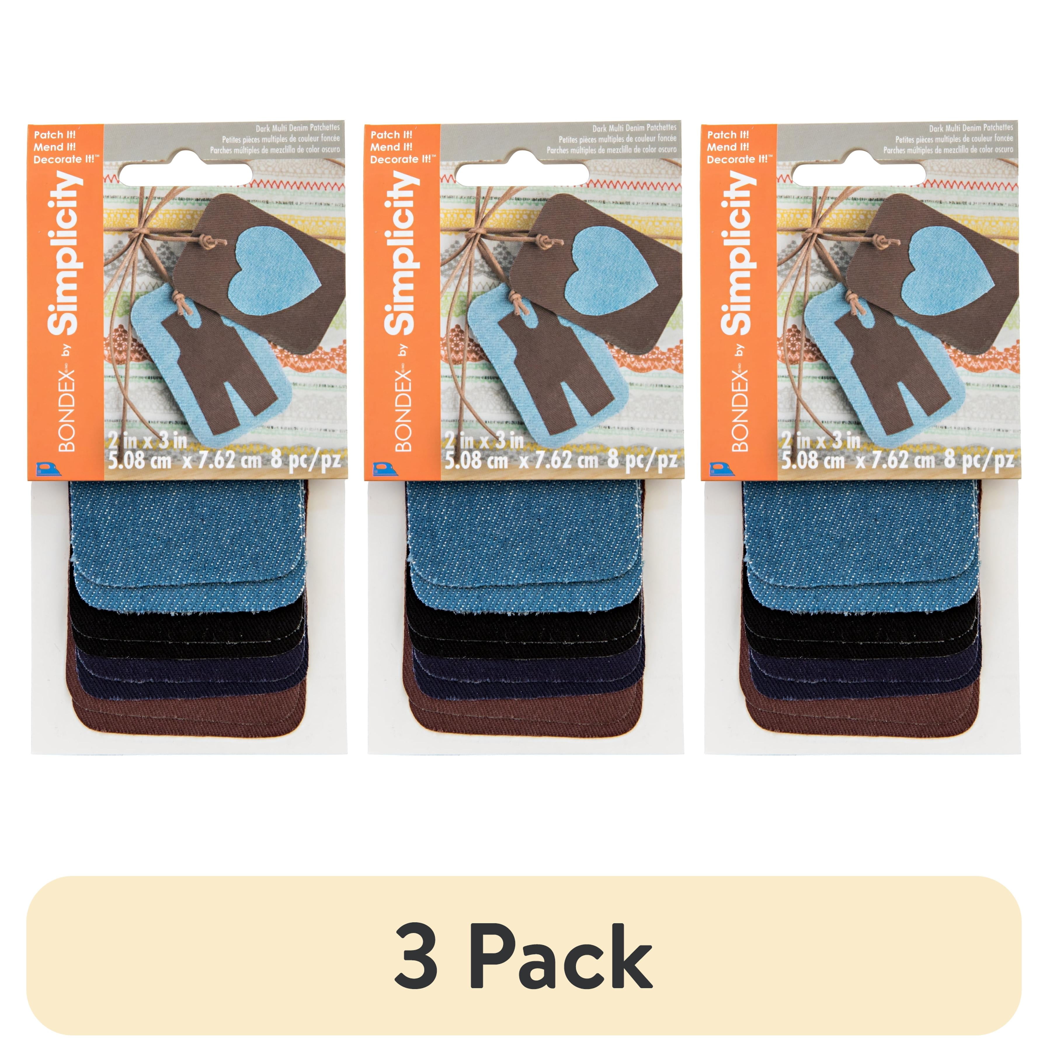 (3 pack) Bondex Dark Blue Denim 2"x3" Fabric Iron-On Patches, 8 Pieces ...