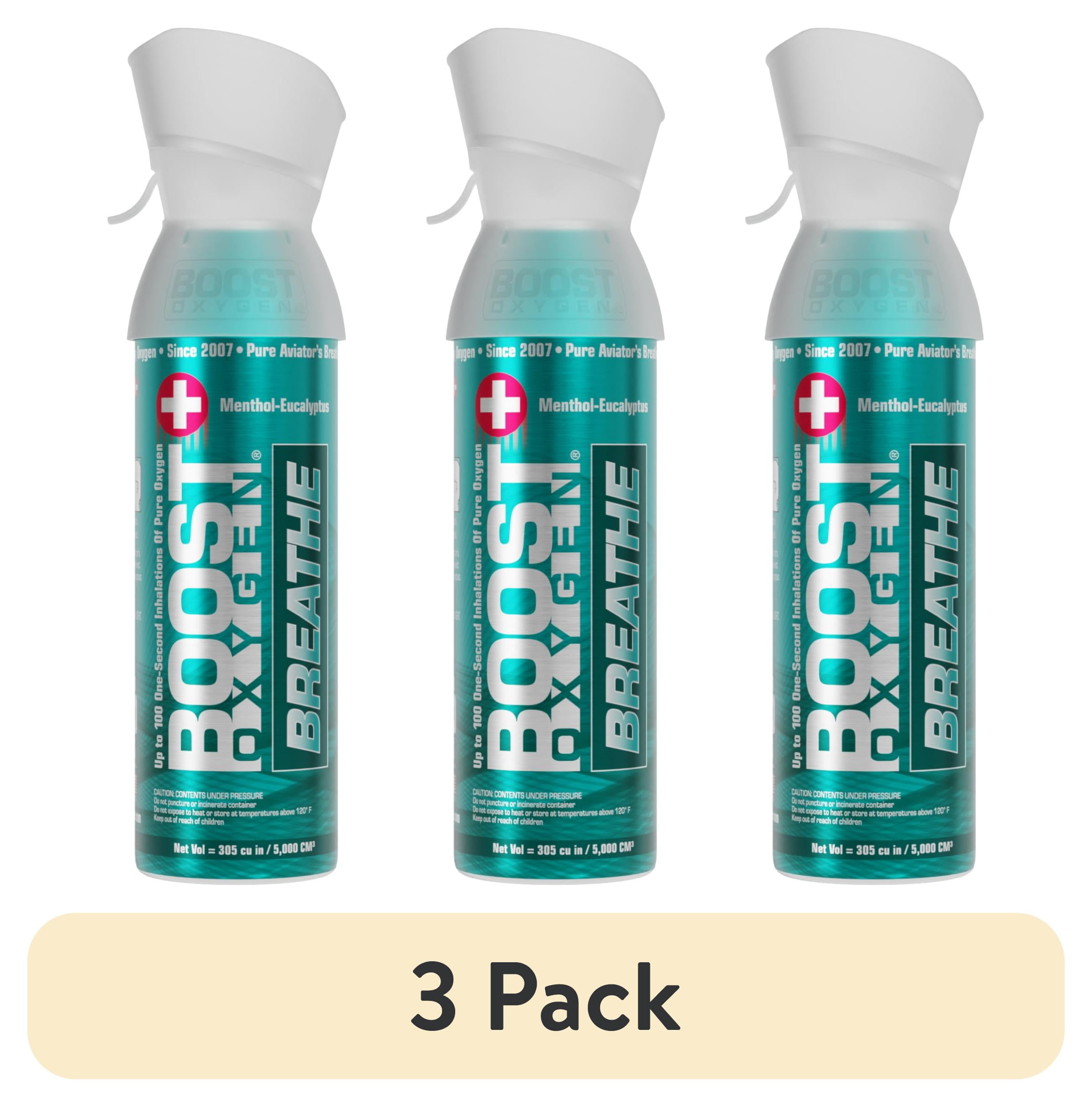 (3 pack) Boost Oxygen Supplemental Canned Oxygen BREATHE Menthol ...