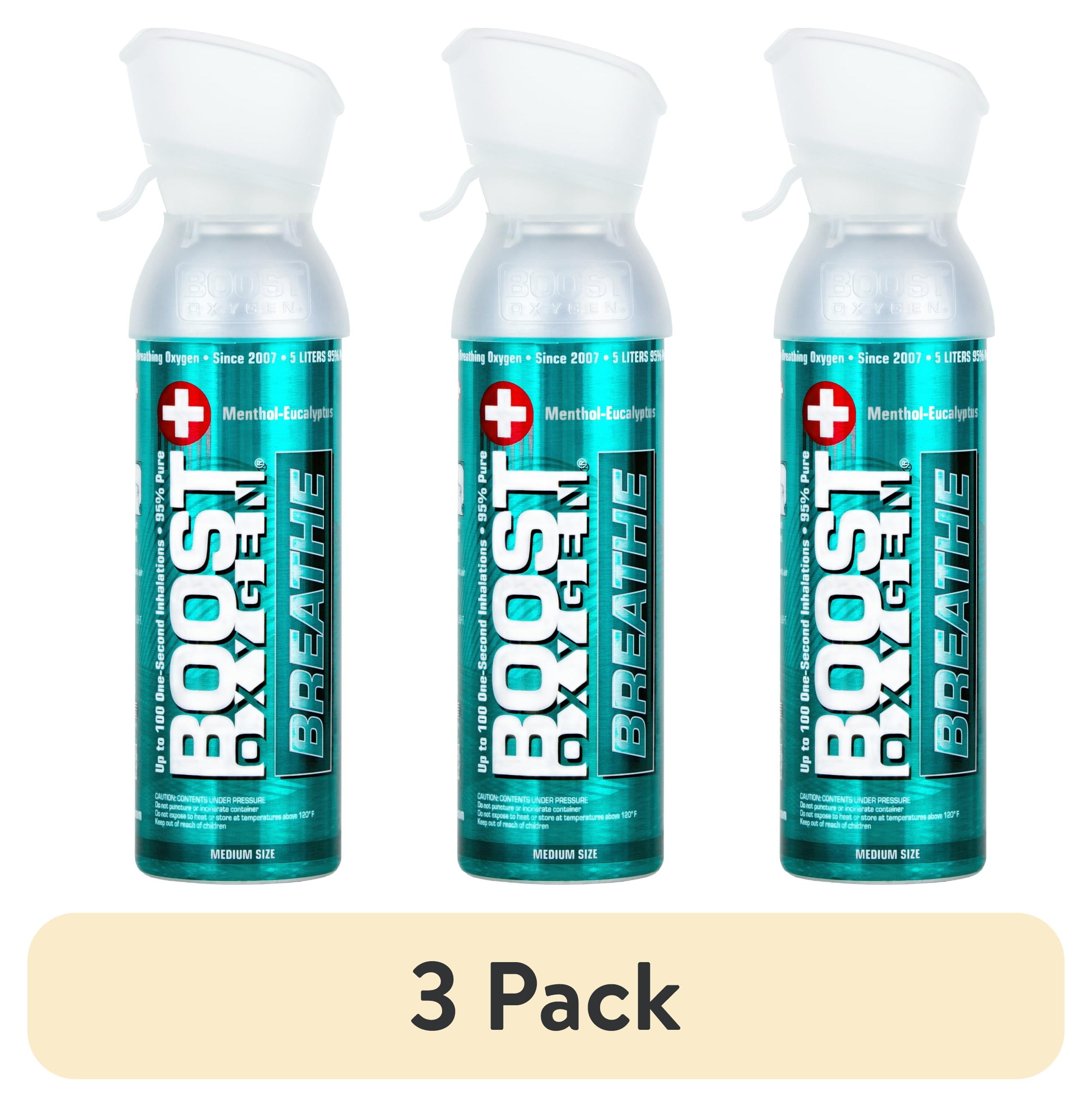 (3 pack) Boost Oxygen Supplemental Canned Oxygen BREATHE Menthol ...