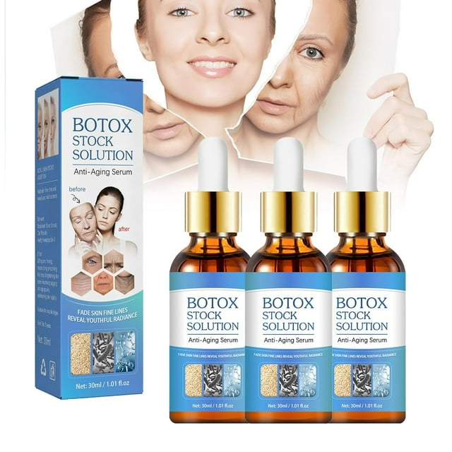 3 Pack Botox Liquid Face Serum Anti Aging Serum For Face Fast Acting Botox Face Serum For