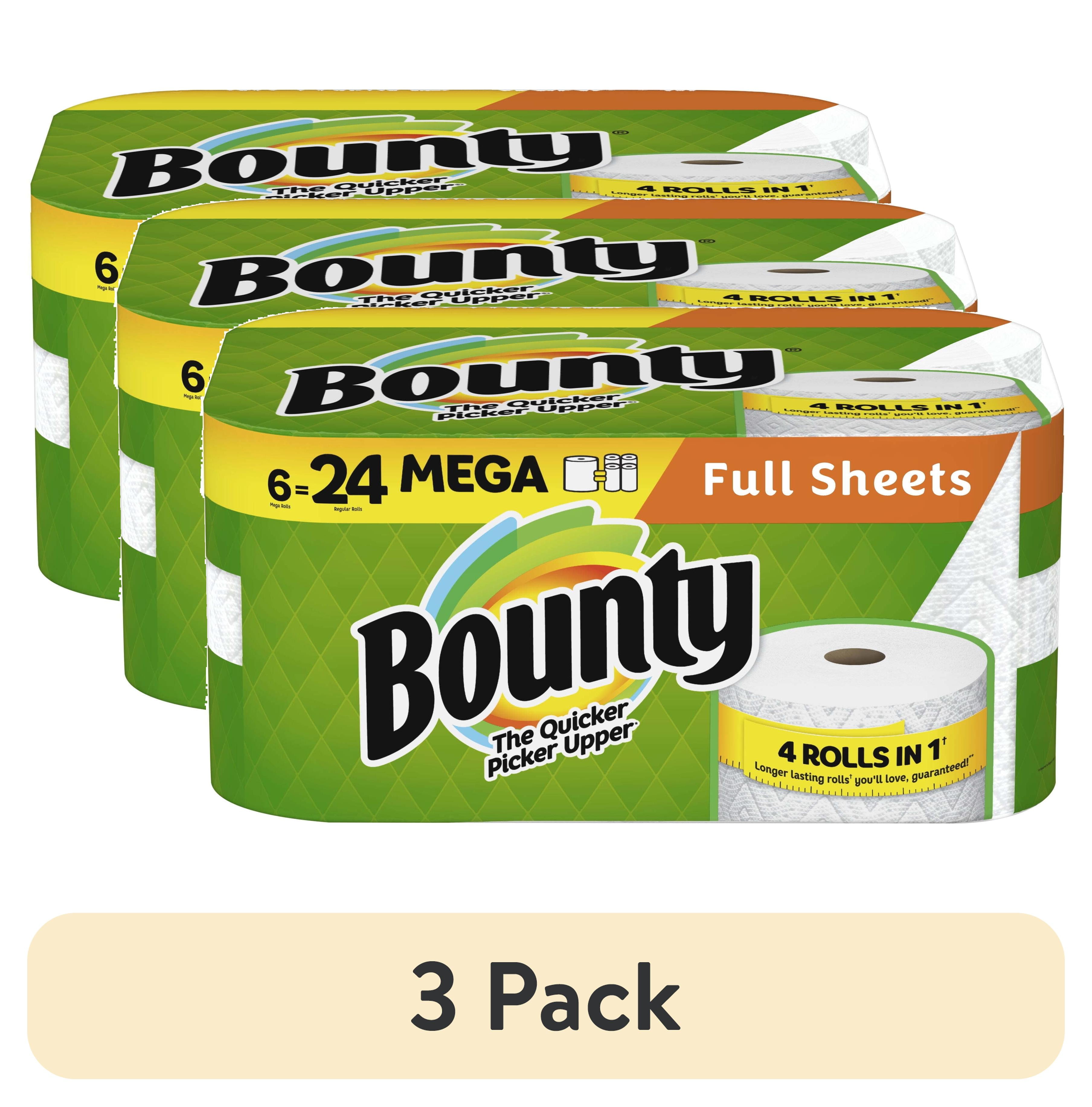 (3 pack) Bounty Paper Towels Full Sheet, 6 Mega Rolls - Walmart.com