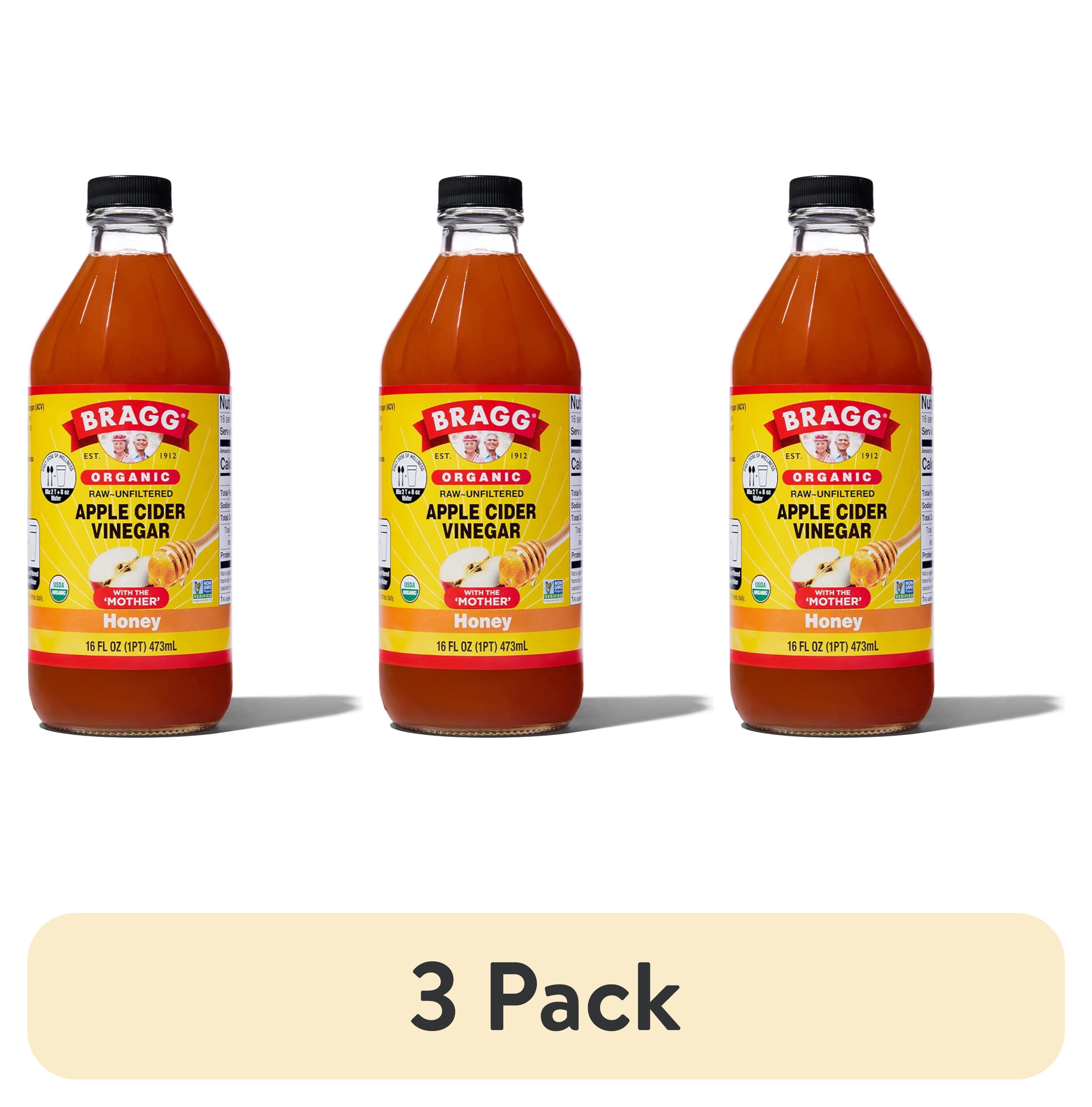 (3 pack) Bragg Organic Apple Cider Vinegar Honey Blend with the Mother ...