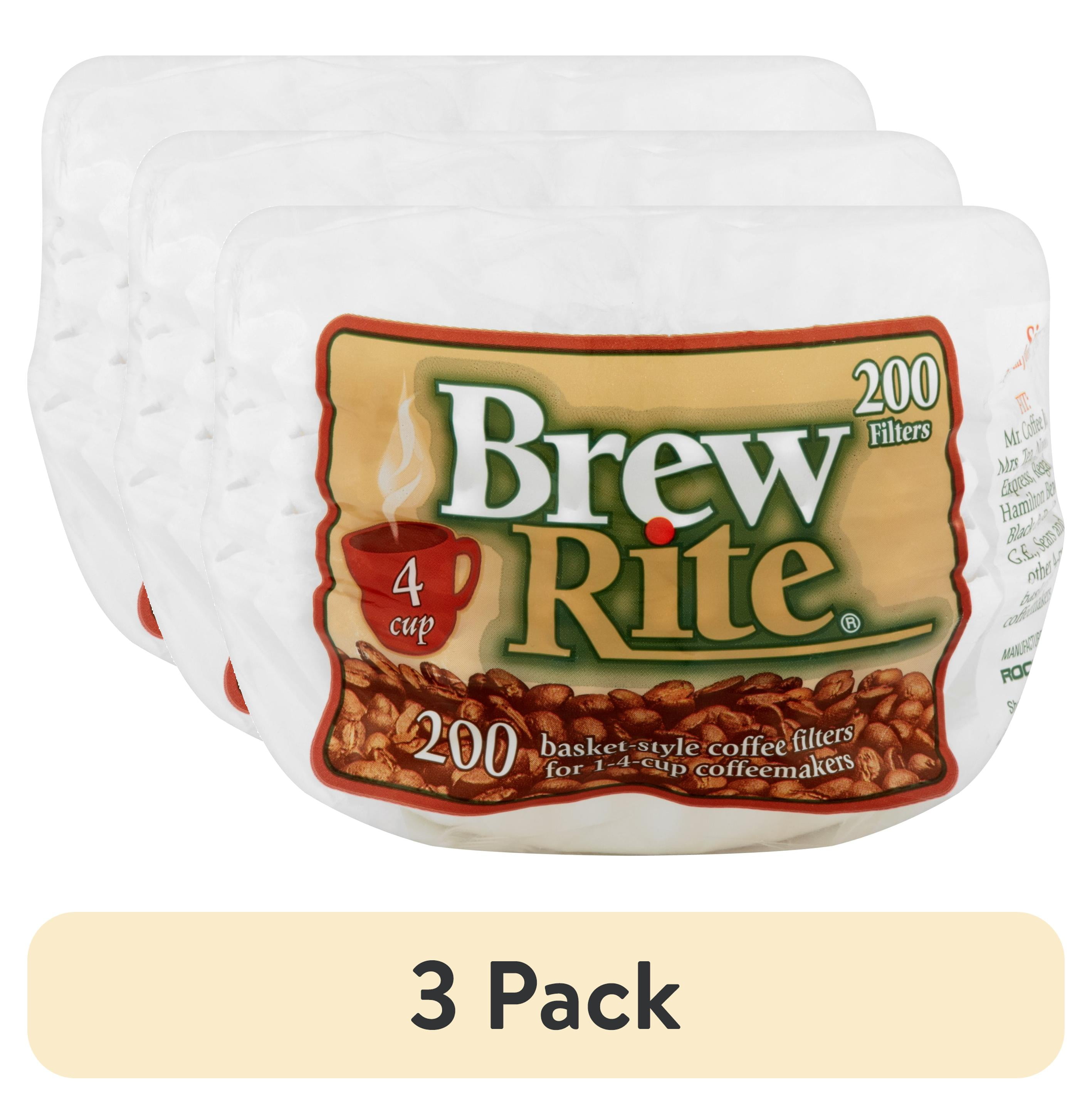 (3 pack) Brew Rite Basket Coffee Filter , 200 pack - Walmart.com