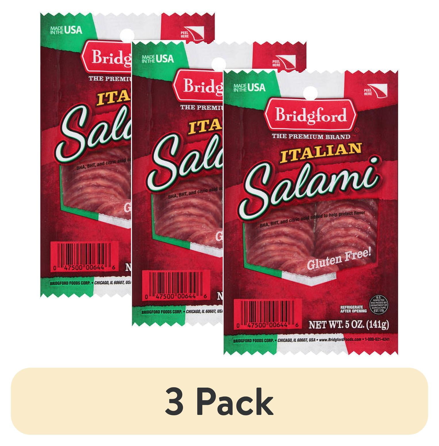 (3 pack) Bridgford Gluten Free Italian Salami Sliced 5oz Package ...