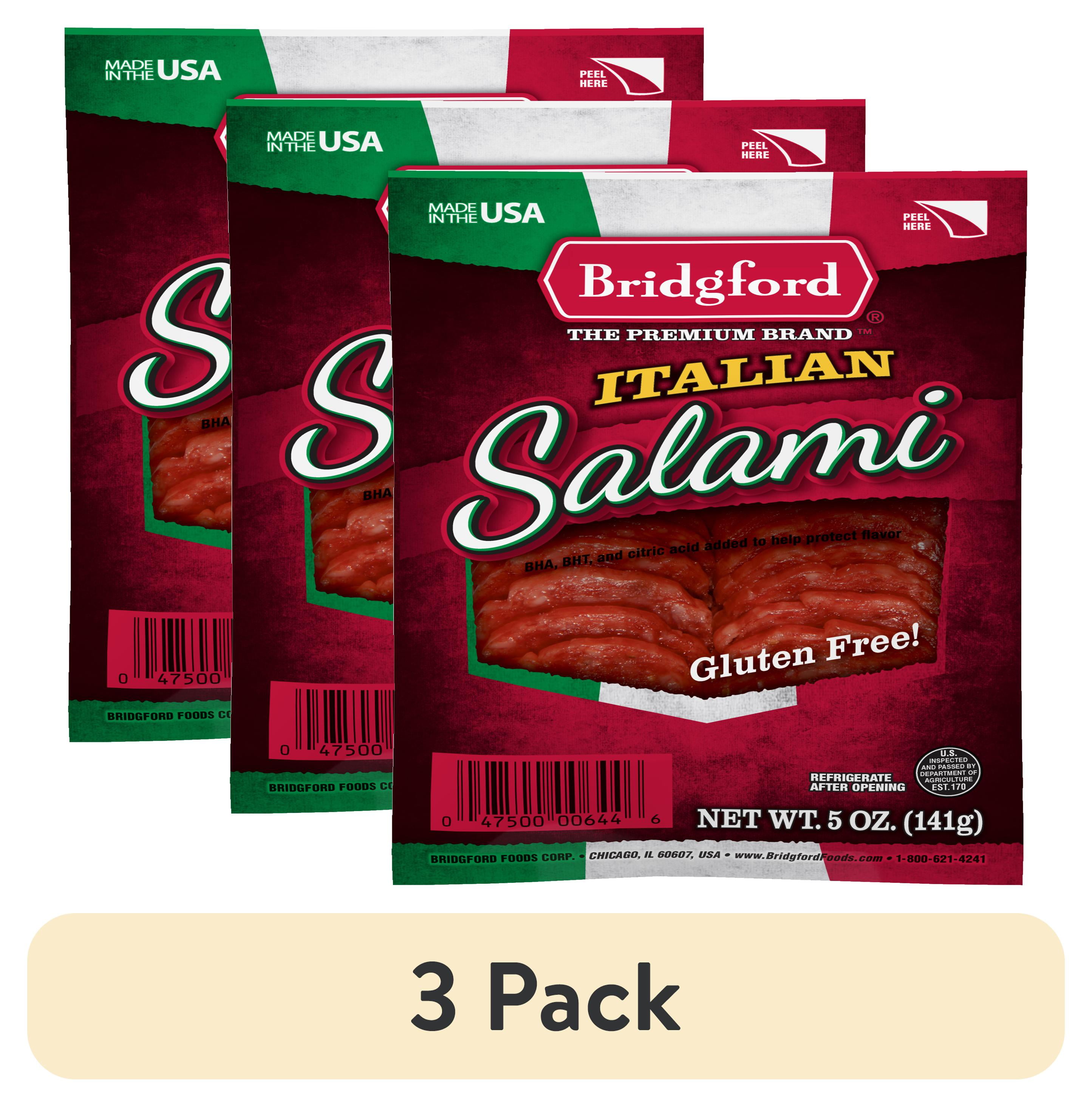 (3 pack) Bridgford Gluten Free Italian Salami Sliced, 5 oz pack ...