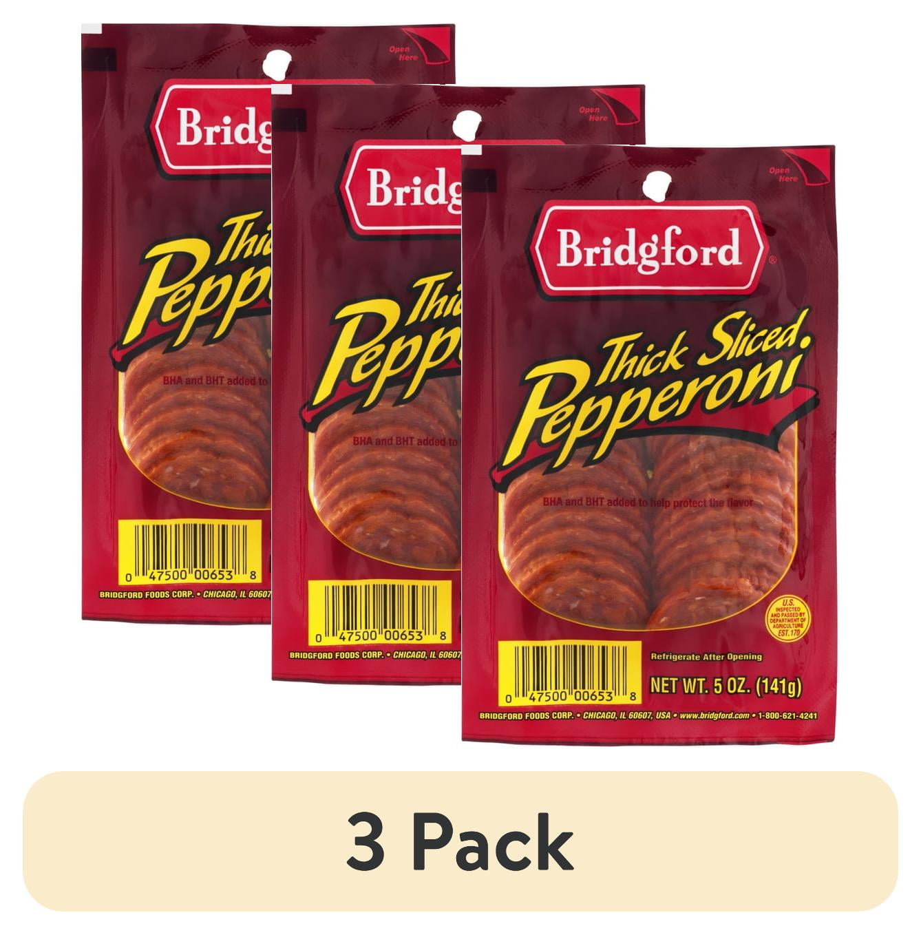 (3 pack) Bridgford Gluten Free Original Thick Sliced Pepperoni 5oz ...