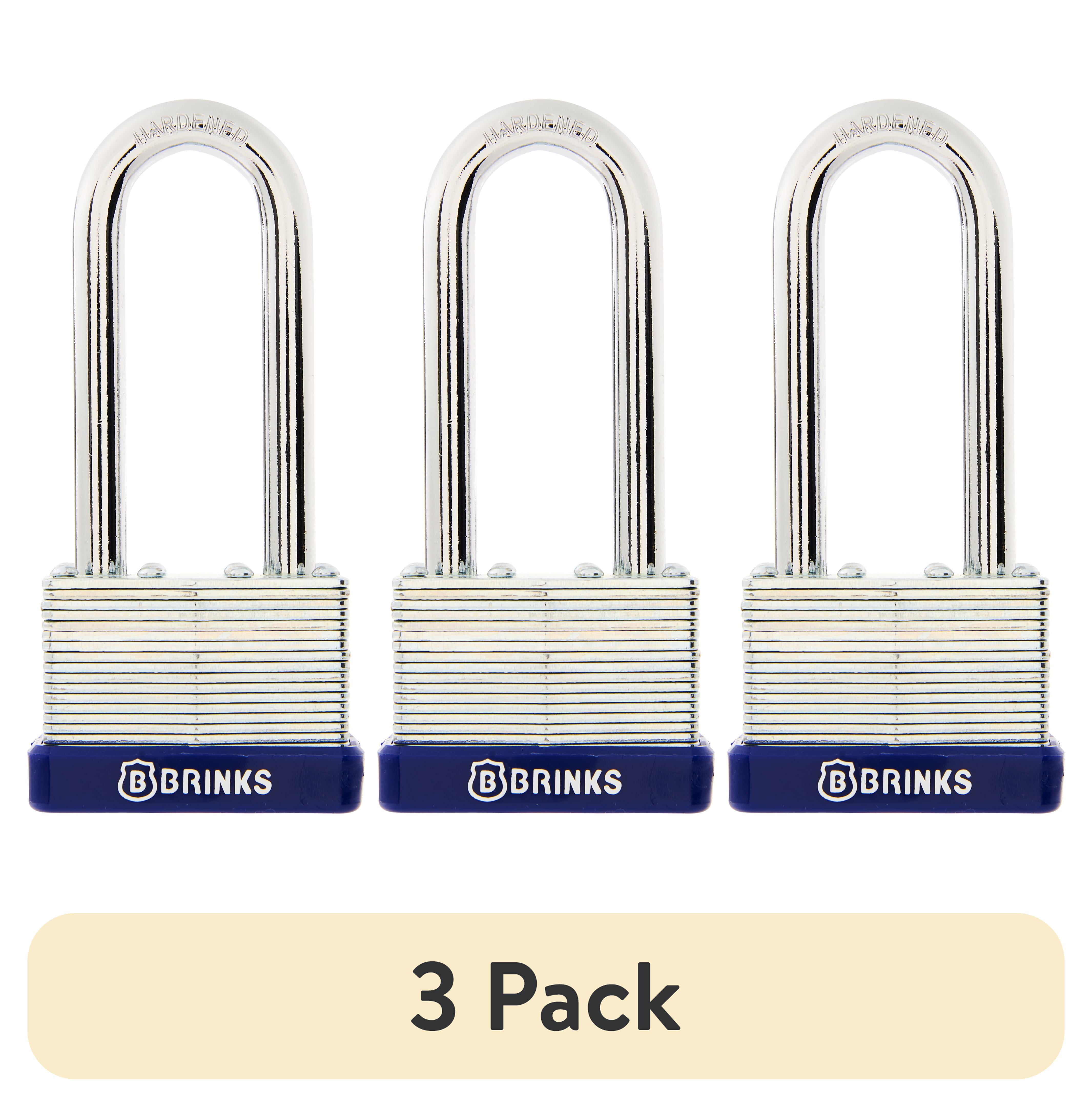 (3 pack) Brinks Laminated Steel 44mm Keyed Padlock with 2 1/2in Shackle ...
