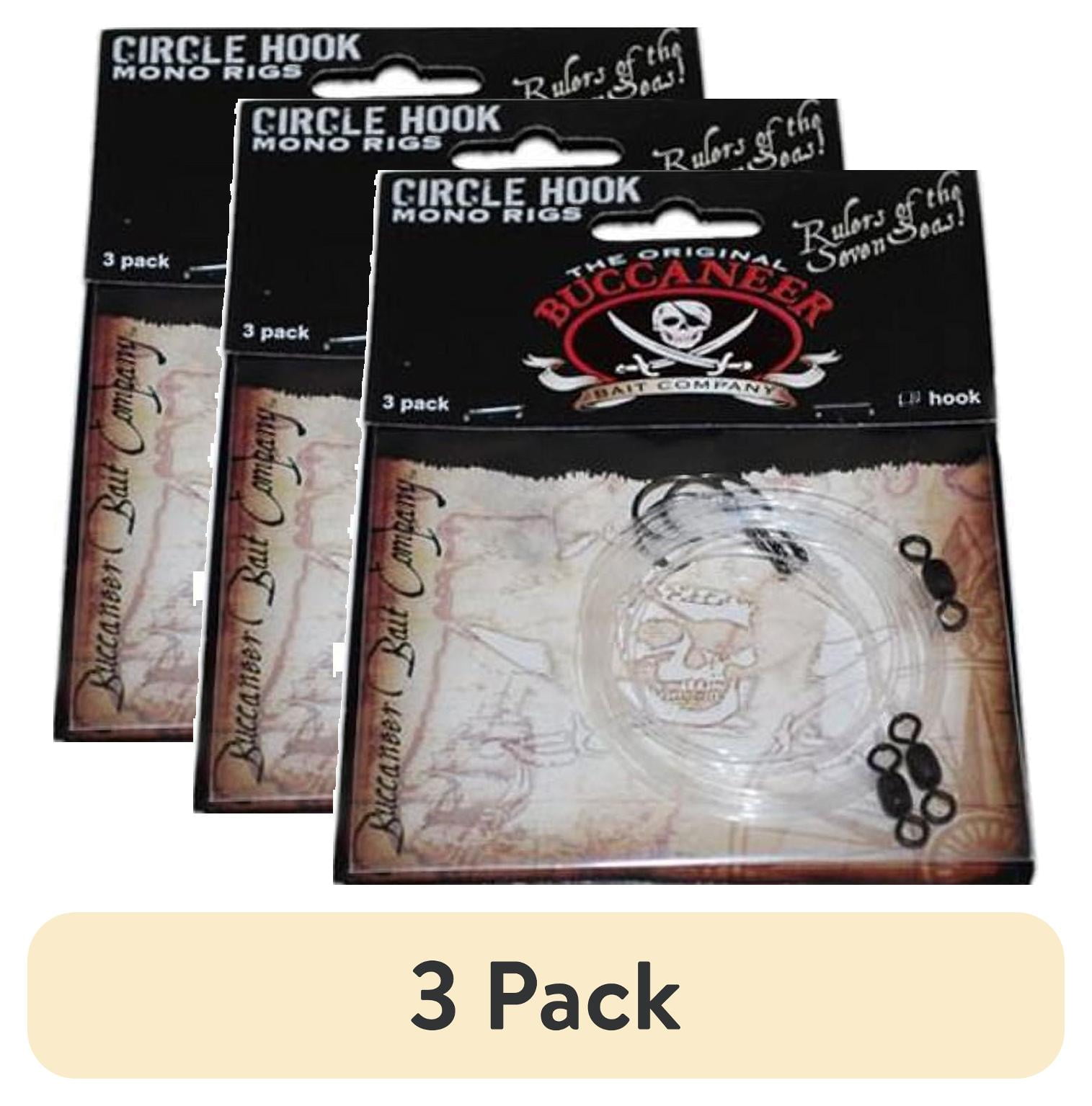(3 pack) Buccaneer Circle Hook Mono Rig - #1/0 - Walmart Business Supplies