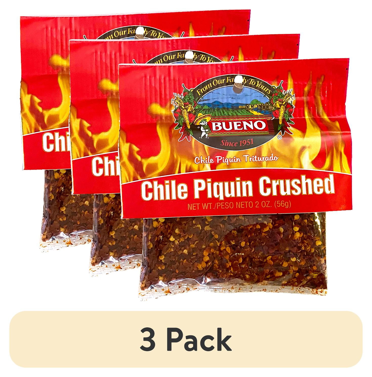 (3 pack) Bueno Foods Hot Crushed Red Chile Piquin, 2 oz - Walmart.com