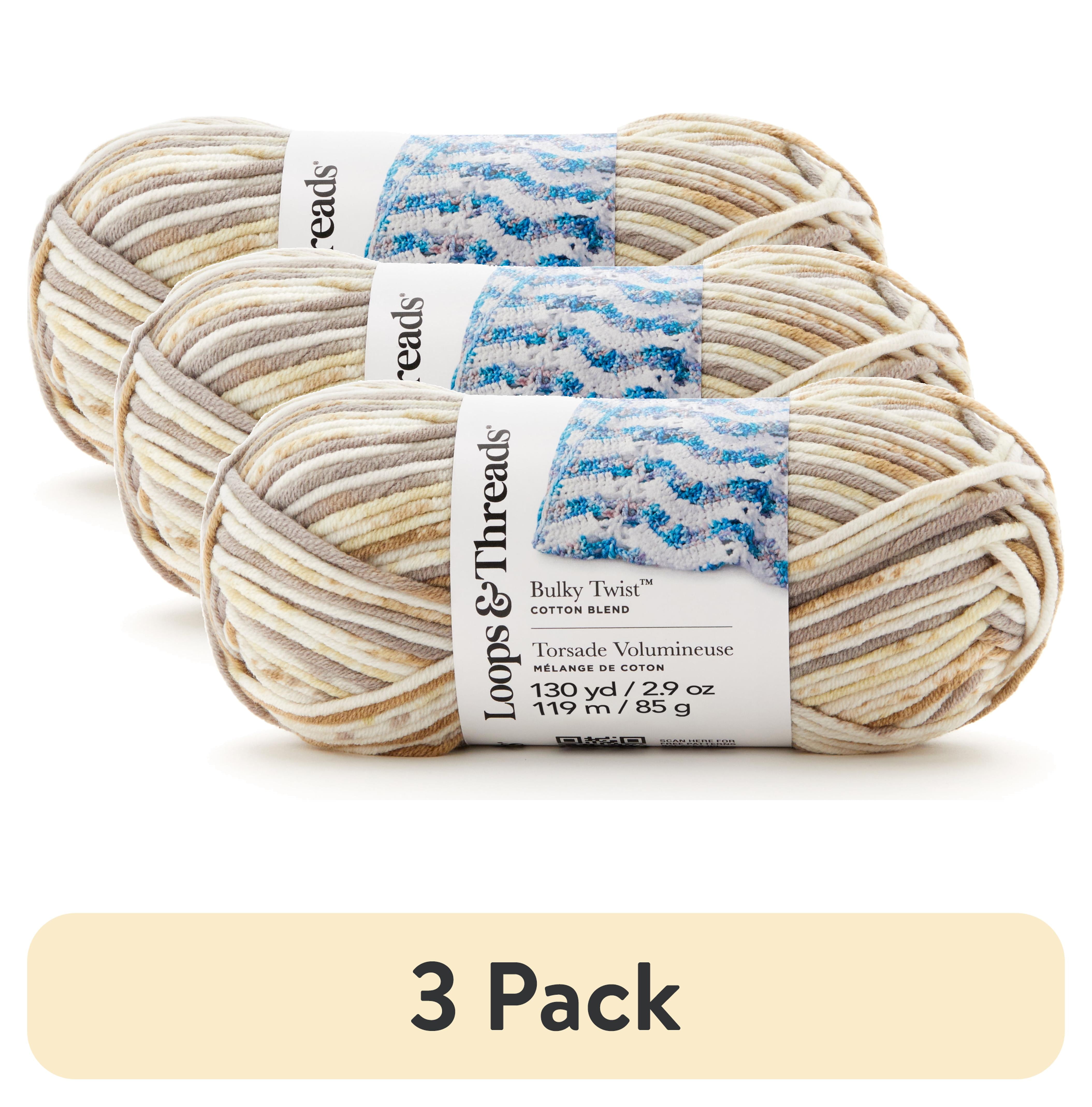 (3 pack) Bulky Twist Multi Yarn by Loops & Threads - Yarn for Knitting ...