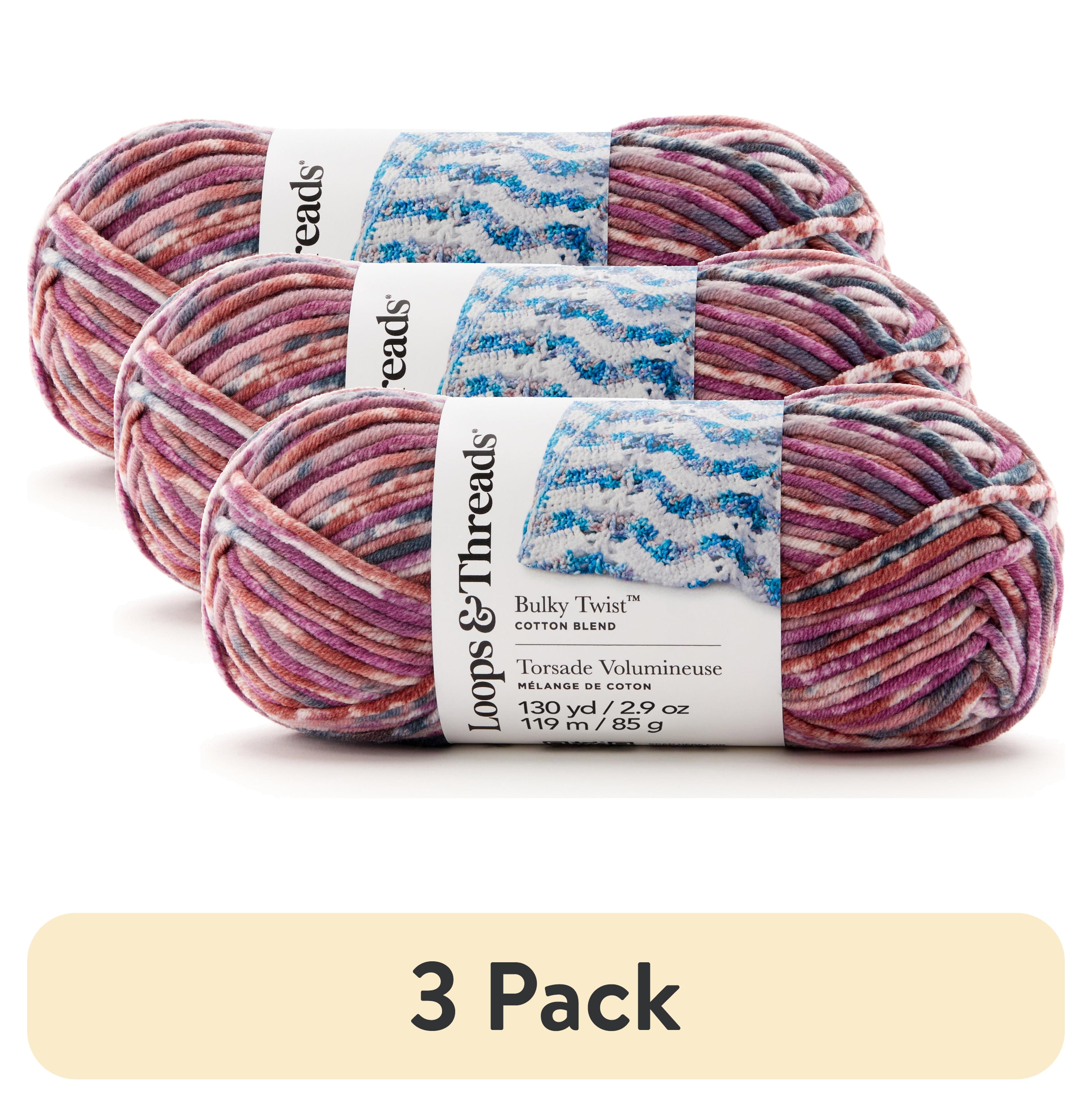 (3 pack) Bulky Twist Multi Yarn by Loops & Threads - Yarn for Knitting ...