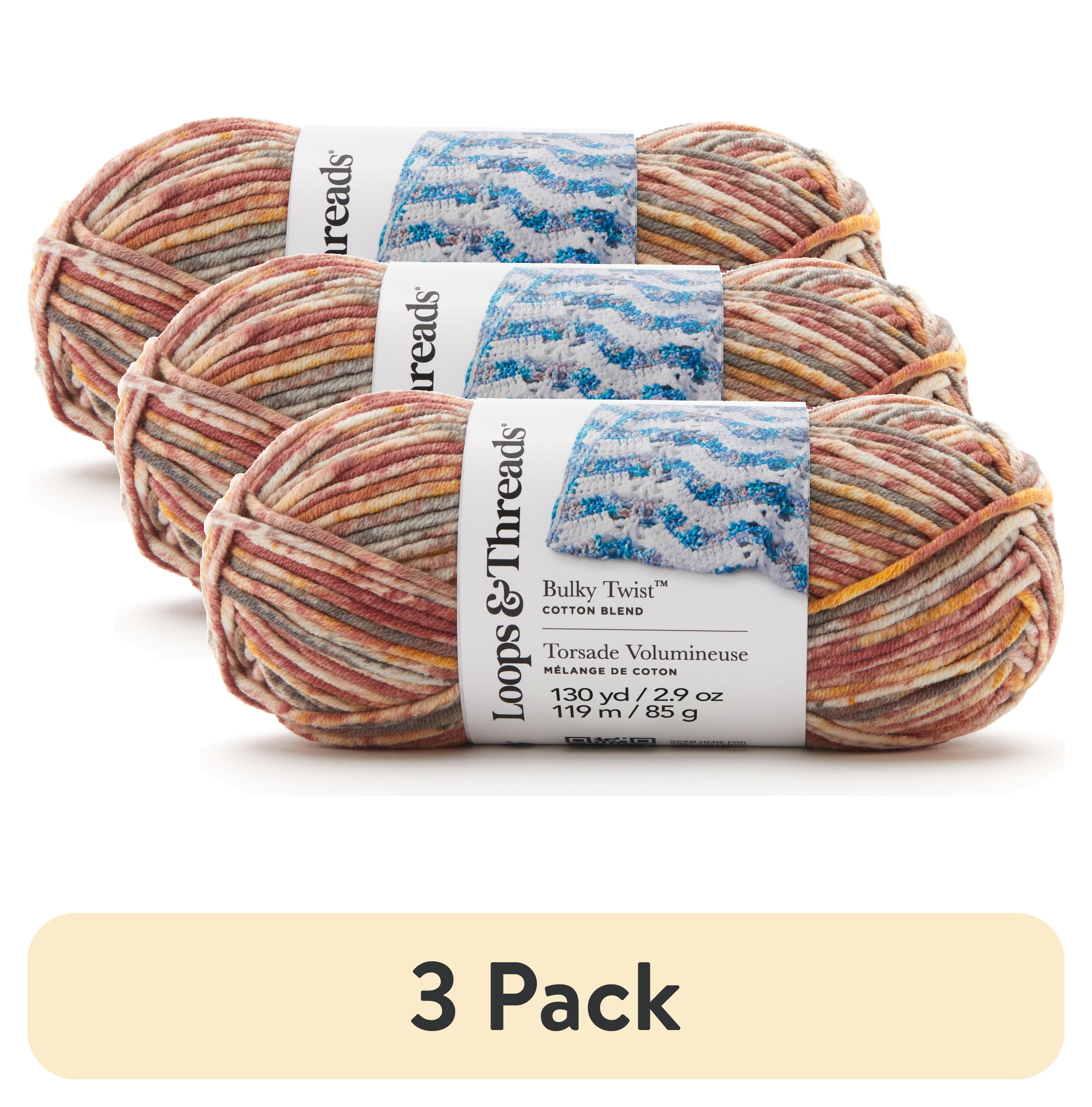 (3 pack) Bulky Twist Multi Yarn by Loops & Threads - Yarn for Knitting ...