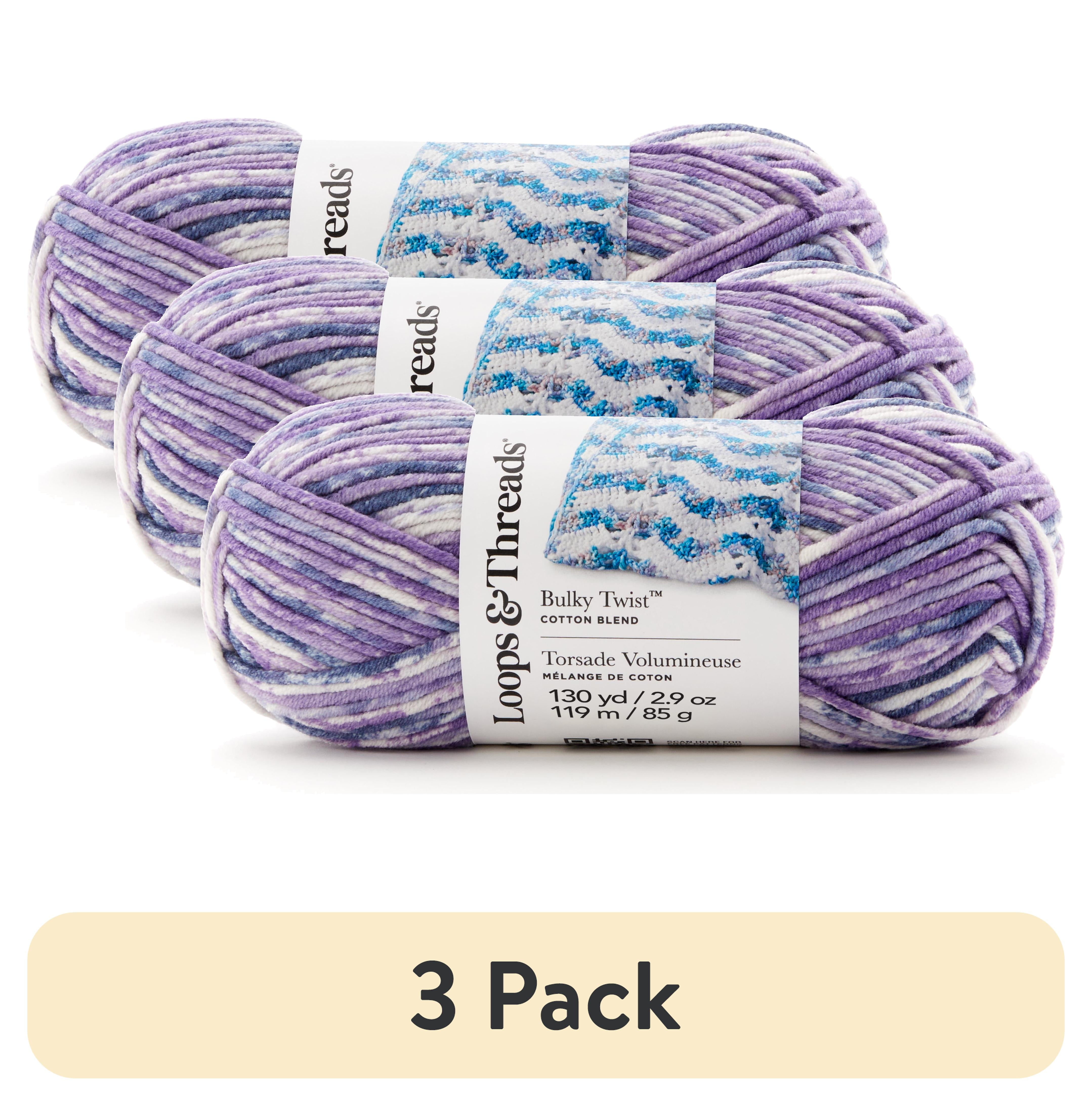 (3 pack) Bulky Twist Multi Yarn by Loops & Threads - Yarn for Knitting ...