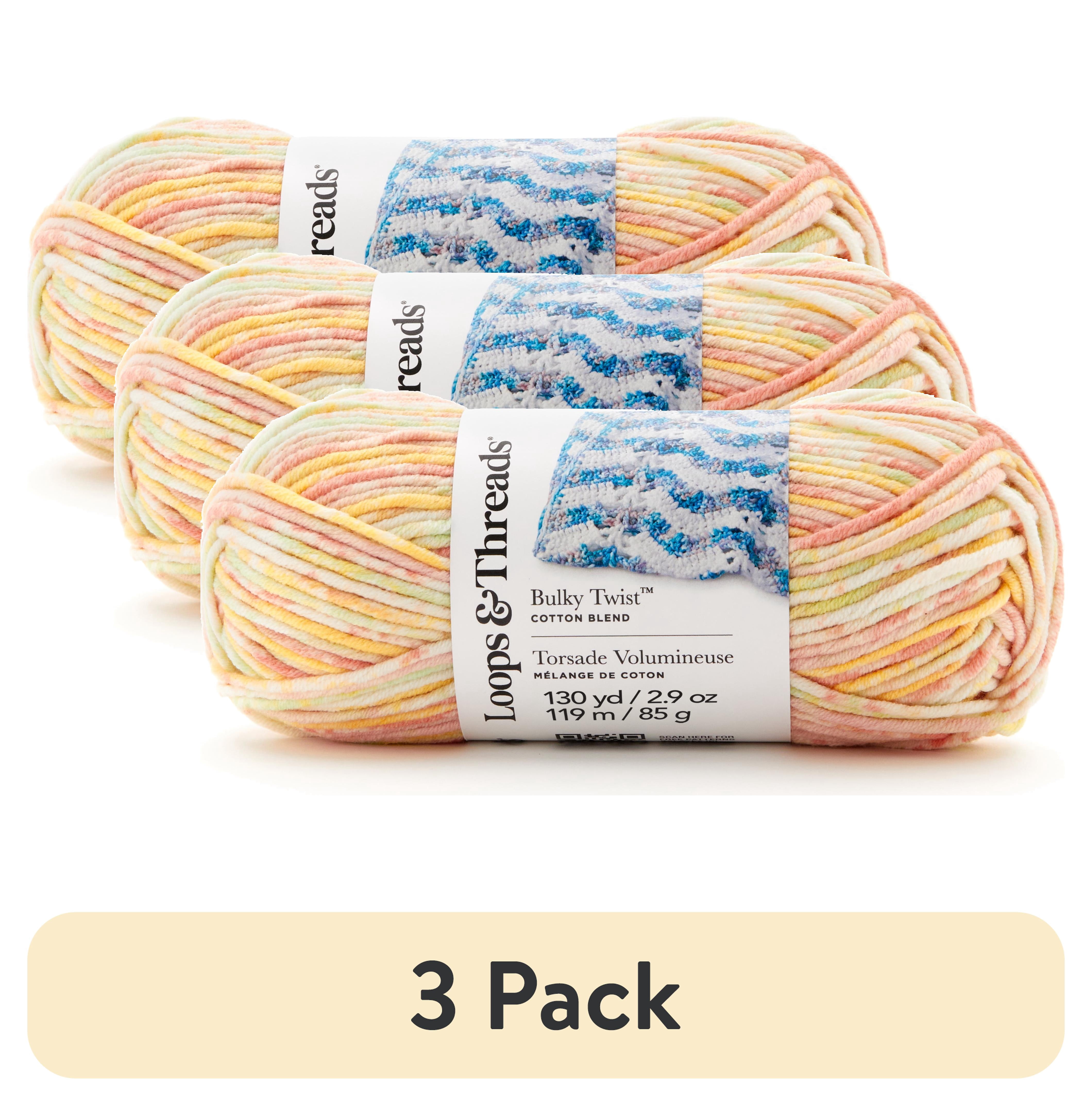 (3 pack) Bulky Twist Multi Yarn by Loops & Threads - Yarn for Knitting ...