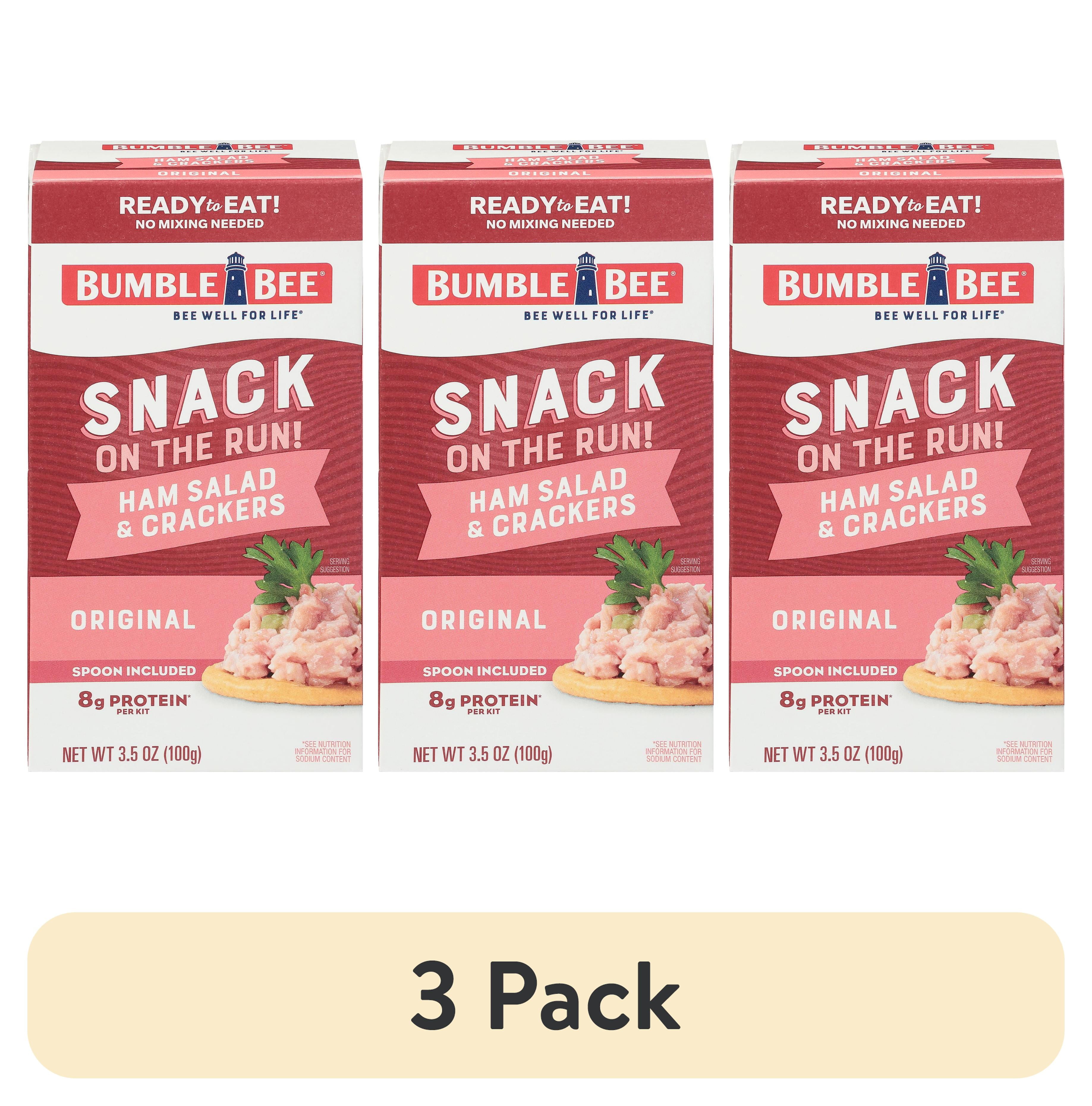 (3 pack) Bumble Bee Snack on The Run Ham Salad with Crackers Kit, 8g ...