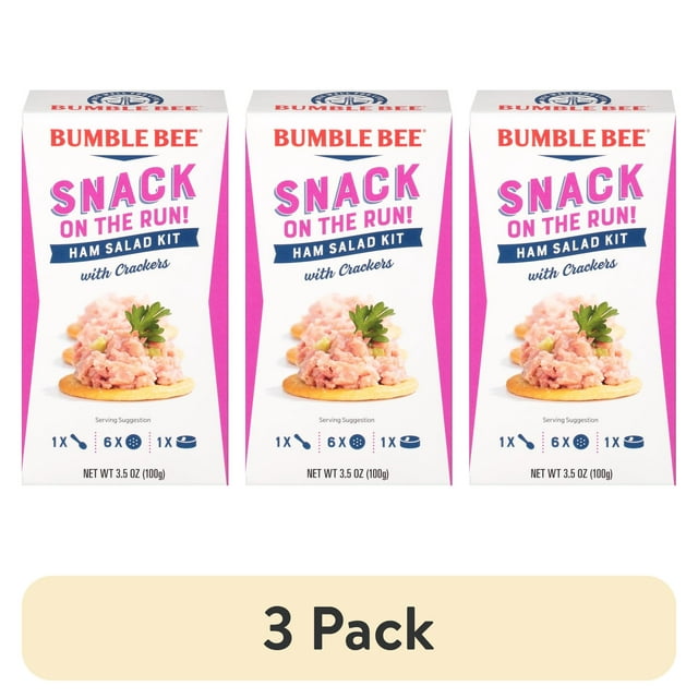 (3 pack) Bumble Bee Snack On The Run Ham Salad with Crackers Kit, 3.5 ...