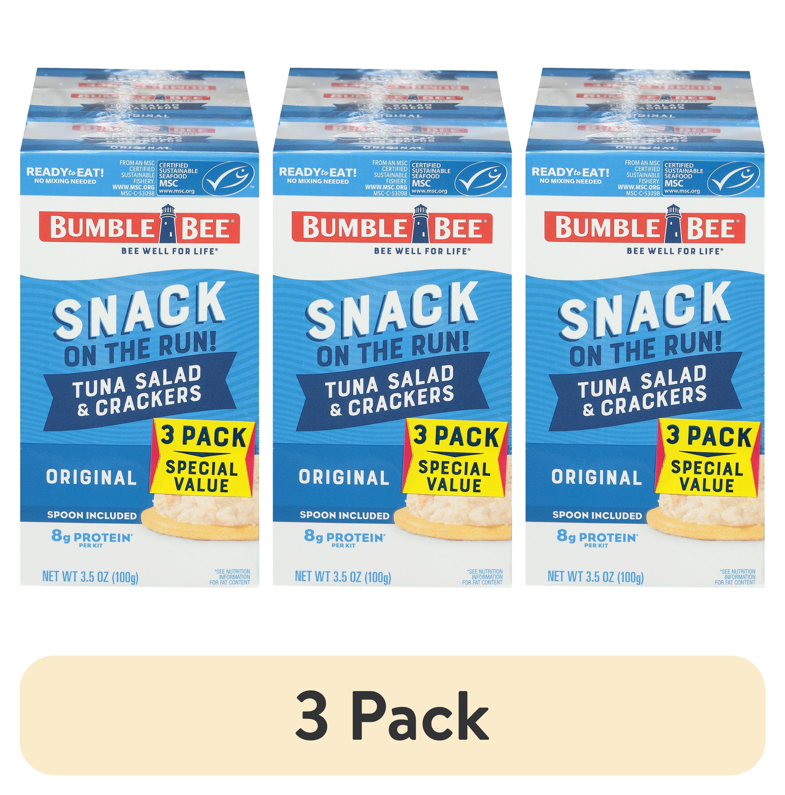 (3 pack) Bumble Bee Snack on The Run Tuna Salad with Crackers Kit, Wild ...
