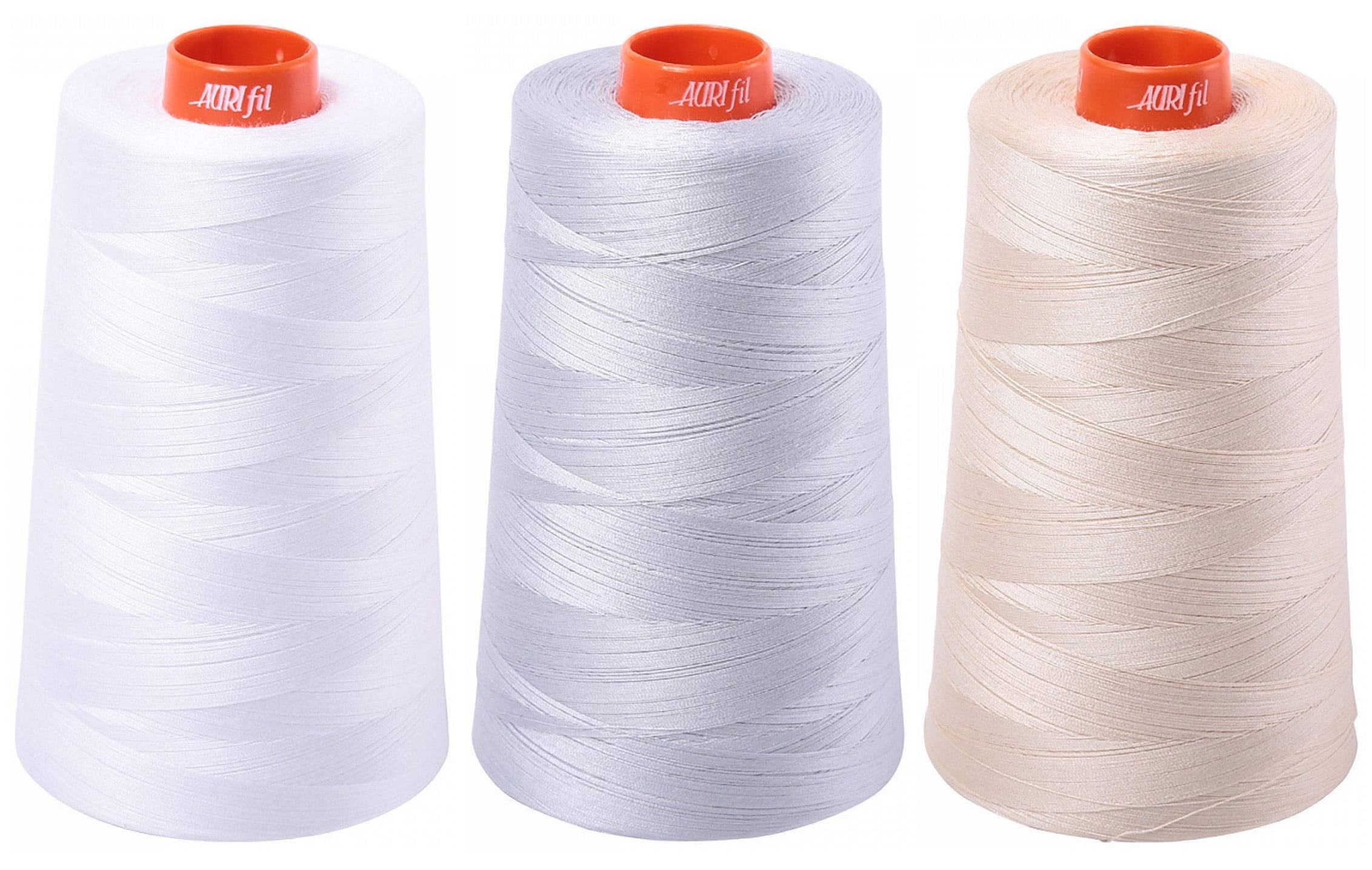 3-pack Bundle - Aurifil 50WT Mako Cotton Thread Cones 6452 yards ea ...