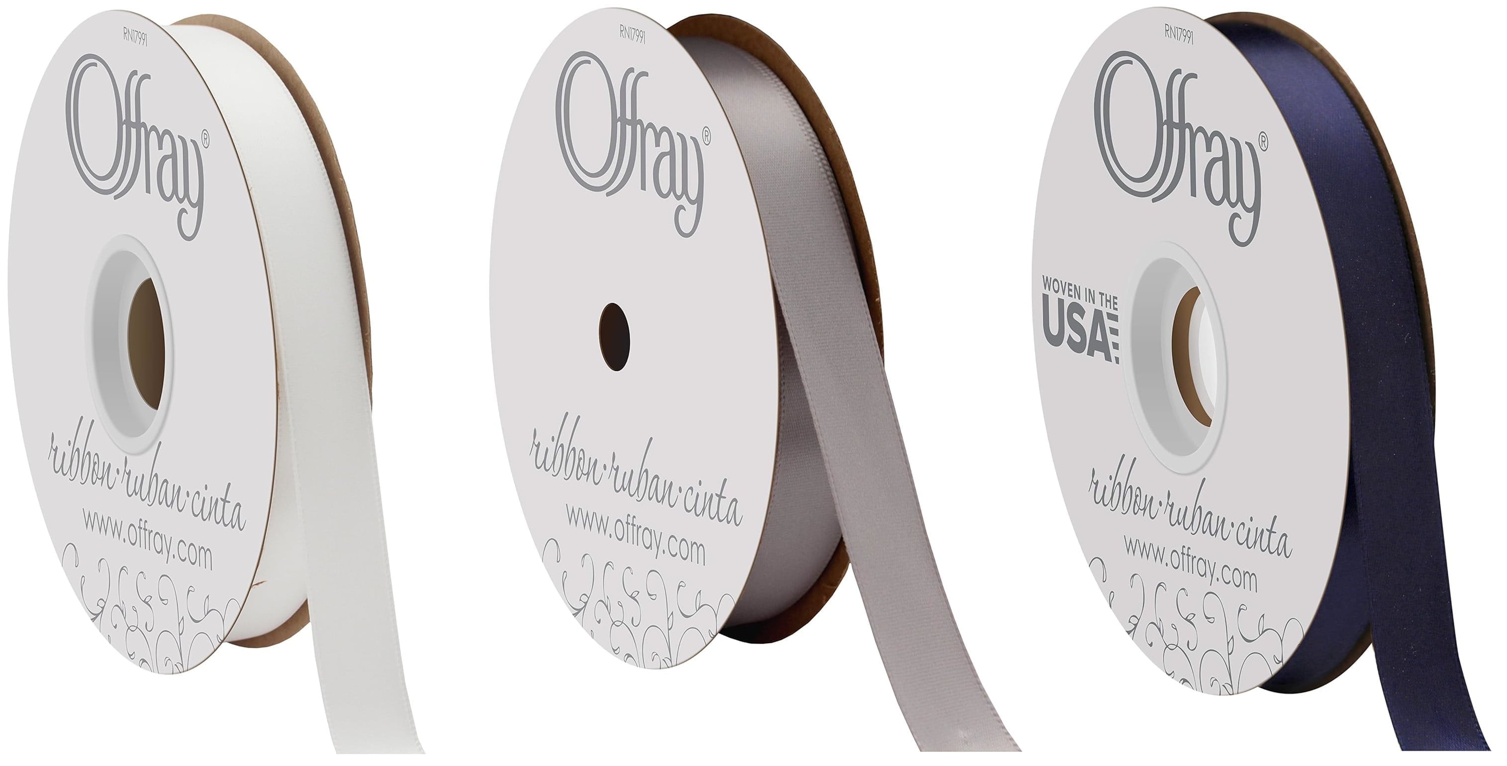 (3-pack Bundle) - Berwick-Offray Double Faced Satin Ribbon (7/8") 20 ...