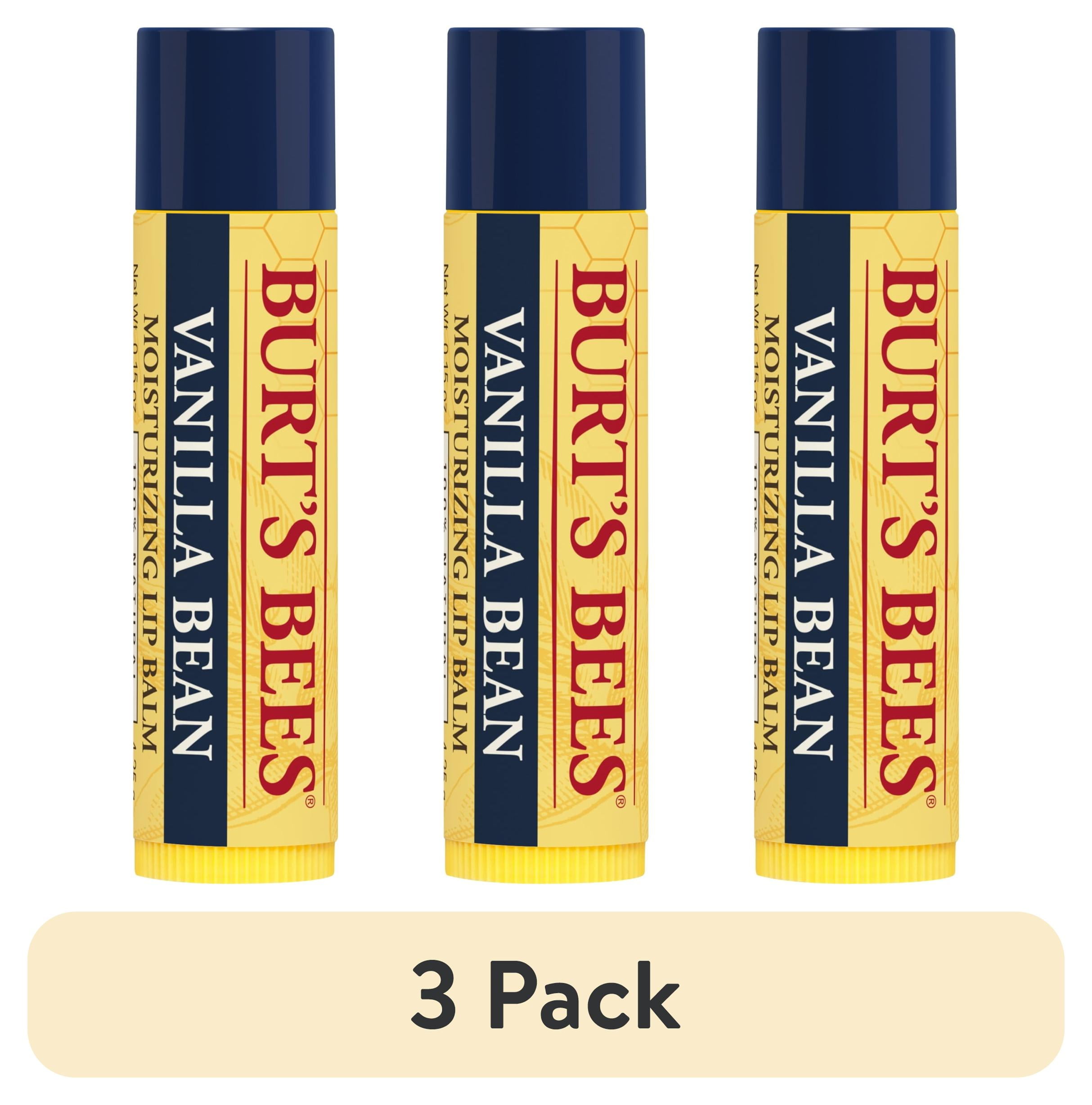 (3 pack) Burt's Bees 100% Natural Moisturizing Lip Balm, Vanilla Bean ...