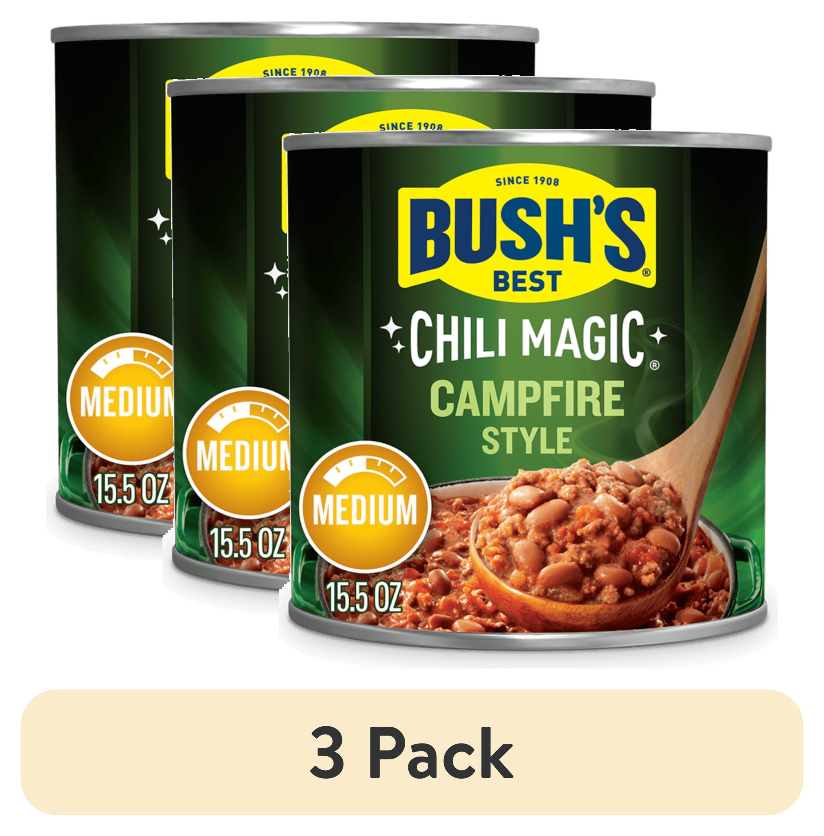 (3 pack) Bush's Chili Magic Beans, Campfire Style Pinto Beans in Medium ...