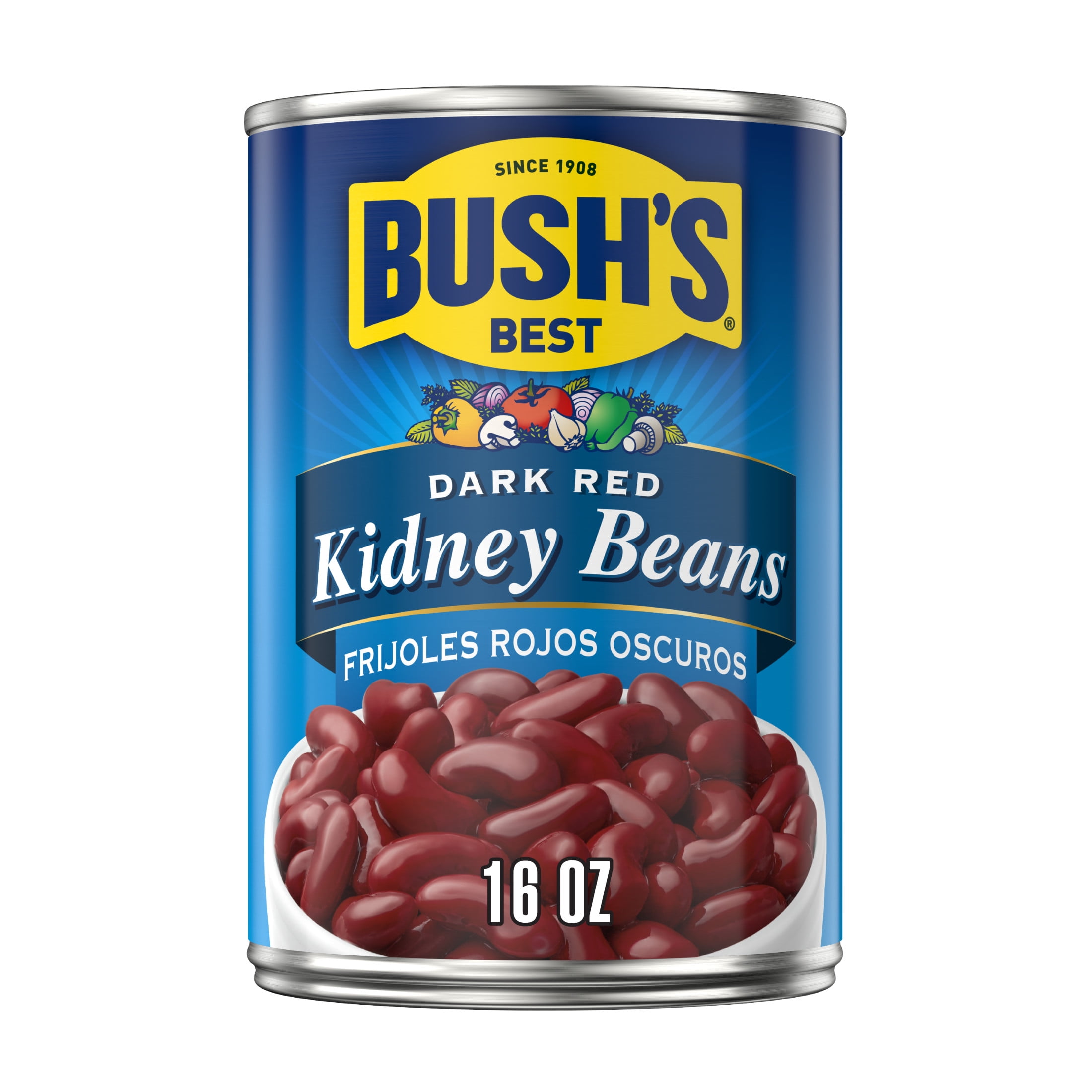 (3 pack) Bush's Dark Red Kidney Beans, Canned Beans, 16 oz - Walmart.com