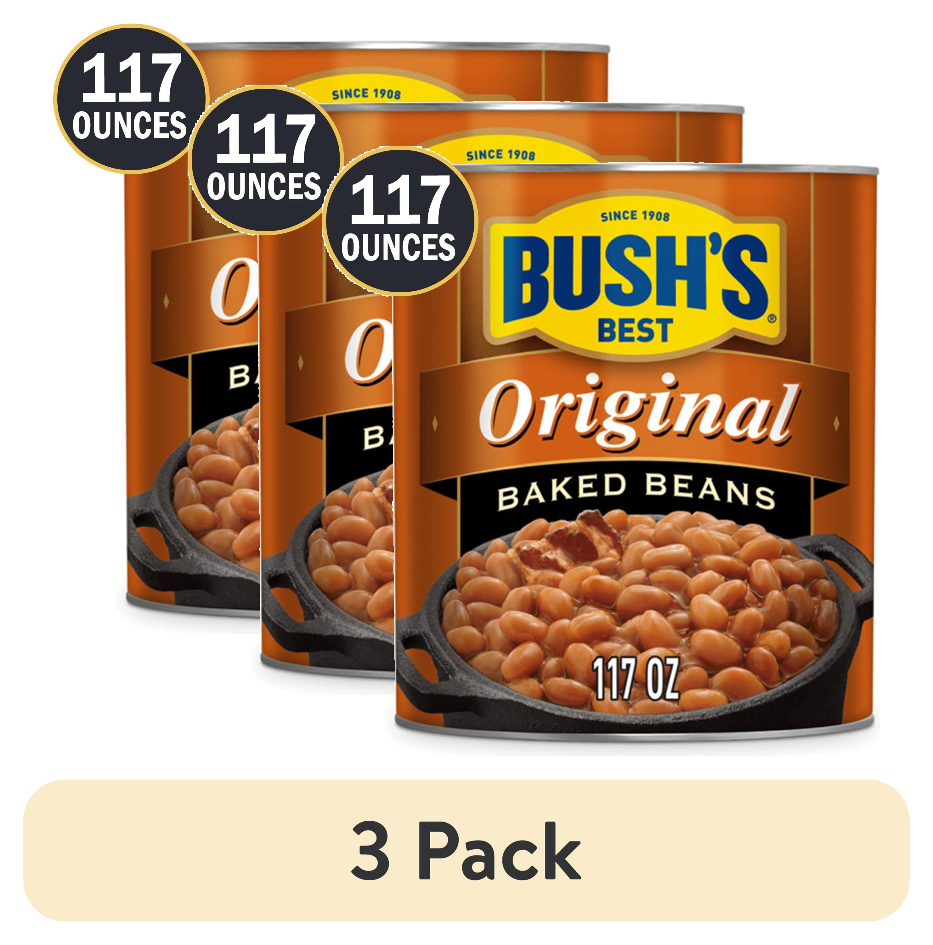 (3 pack) Bush's Original Baked Beans, Canned Beans, 117 oz Can - Walmart.com