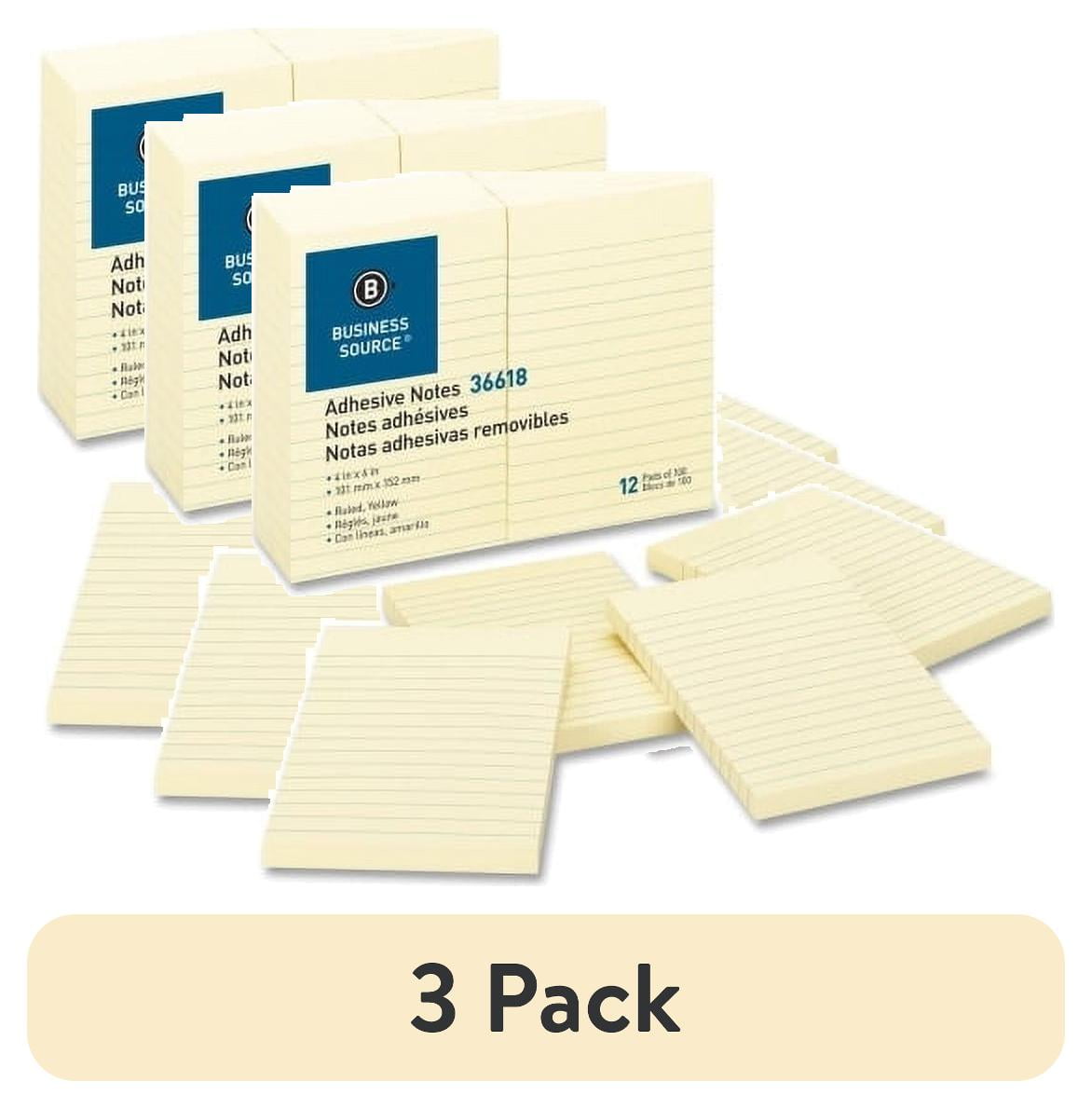 (3 pack) Business Source Ruled Adhesive Notes 4" x 6" - Rectangle ...