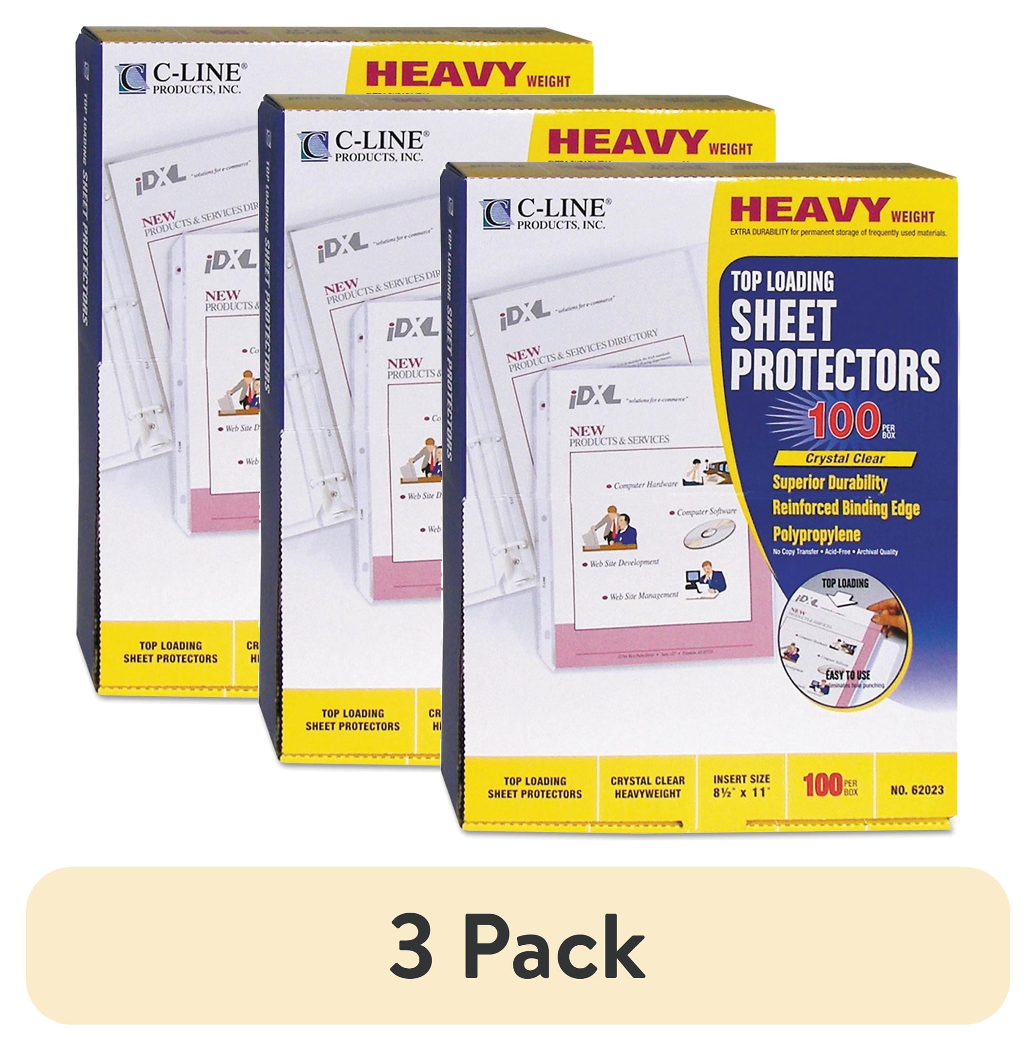 (3 pack) C-Line Heavyweight Polypropylene Sheet Protector, Clear, 2 ...