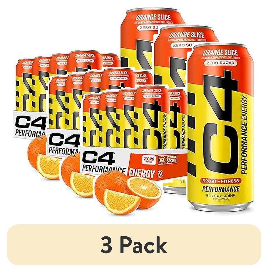 (3 pack) C4 Performance Energy Drink, Orange Slice Flavor, Zero Sugar ...