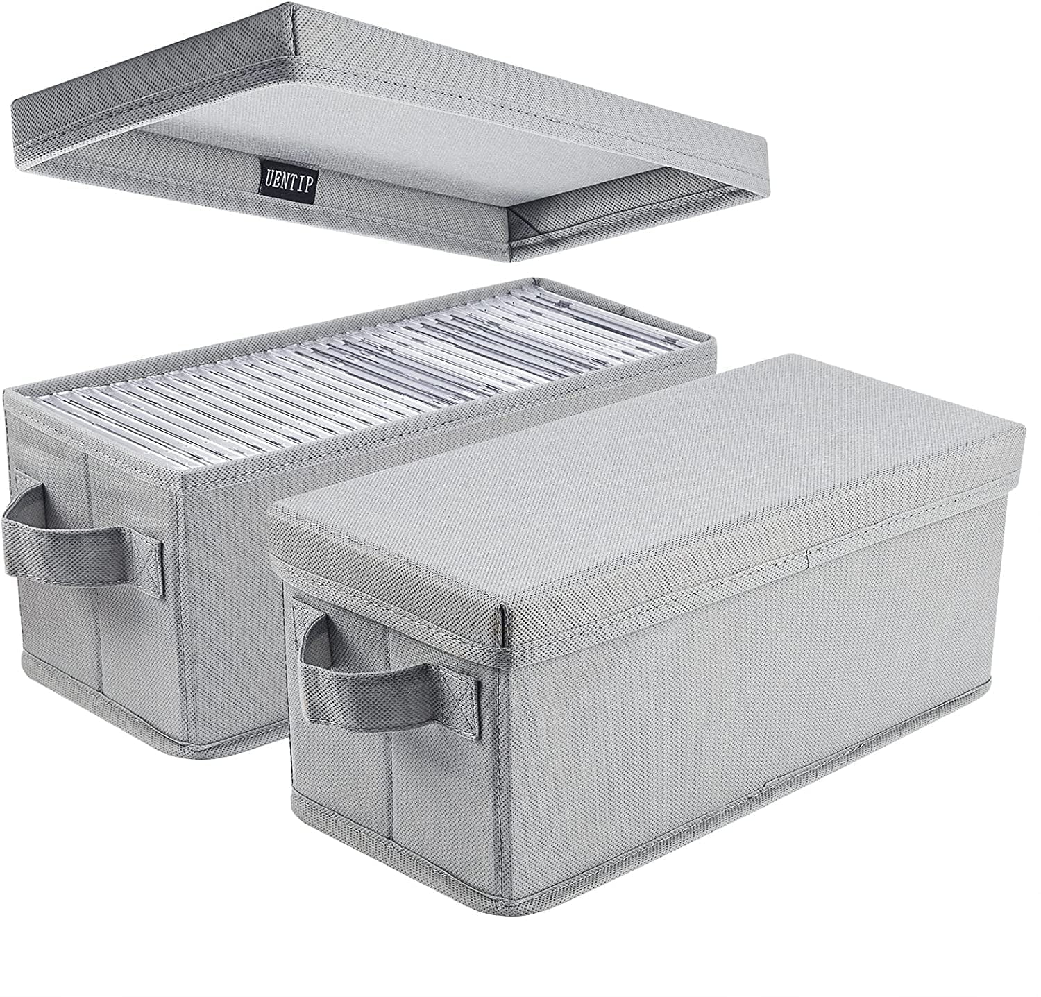 (3 pack) CD Storage Boxes - Pack of 2 CD Case Holder, Container holds ...