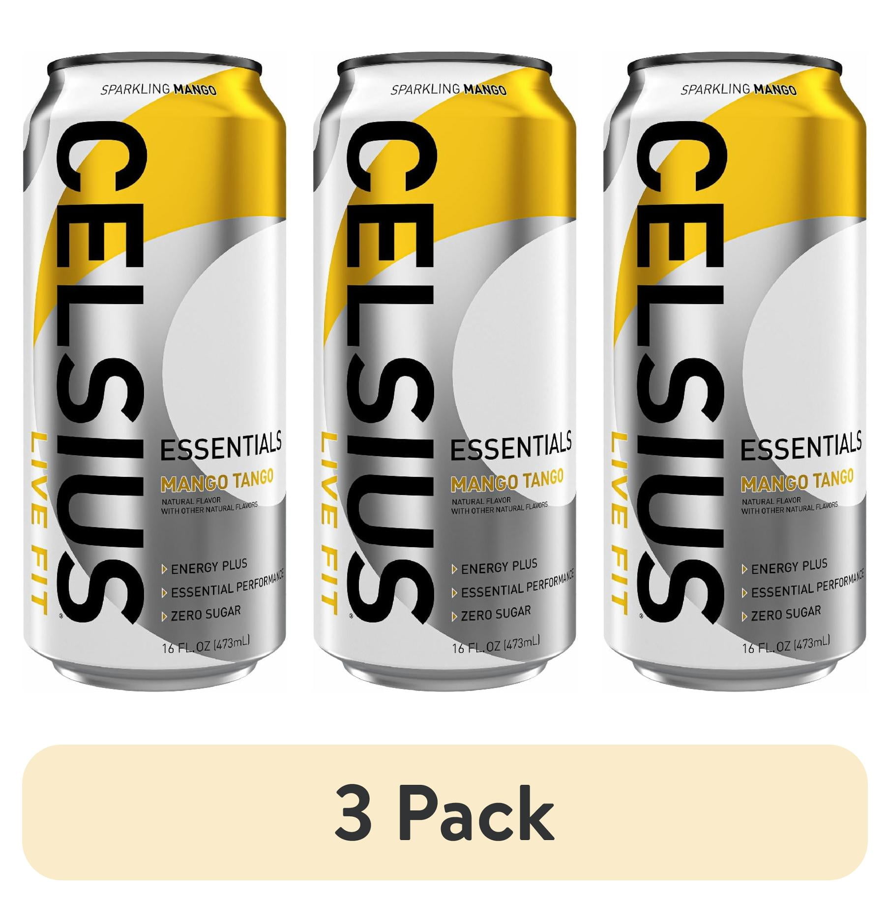 (3 pack) CELSIUS ESSENTIALS, Sparkling Mango Tango, Performance Energy ...