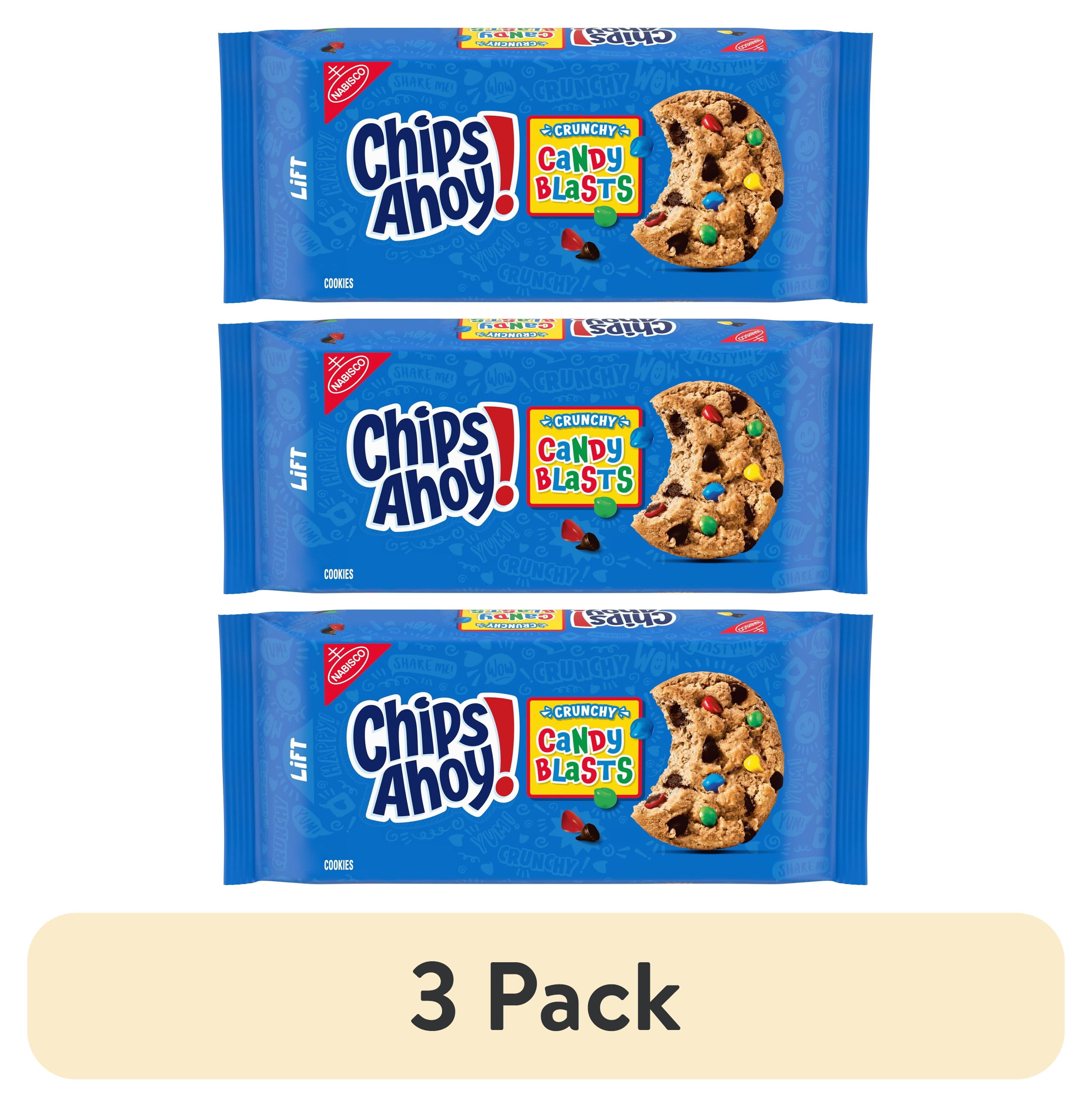 (3 pack) CHIPS AHOY! Crunchy Candy Blasts Fudgy Chocolate Chip Cookies ...