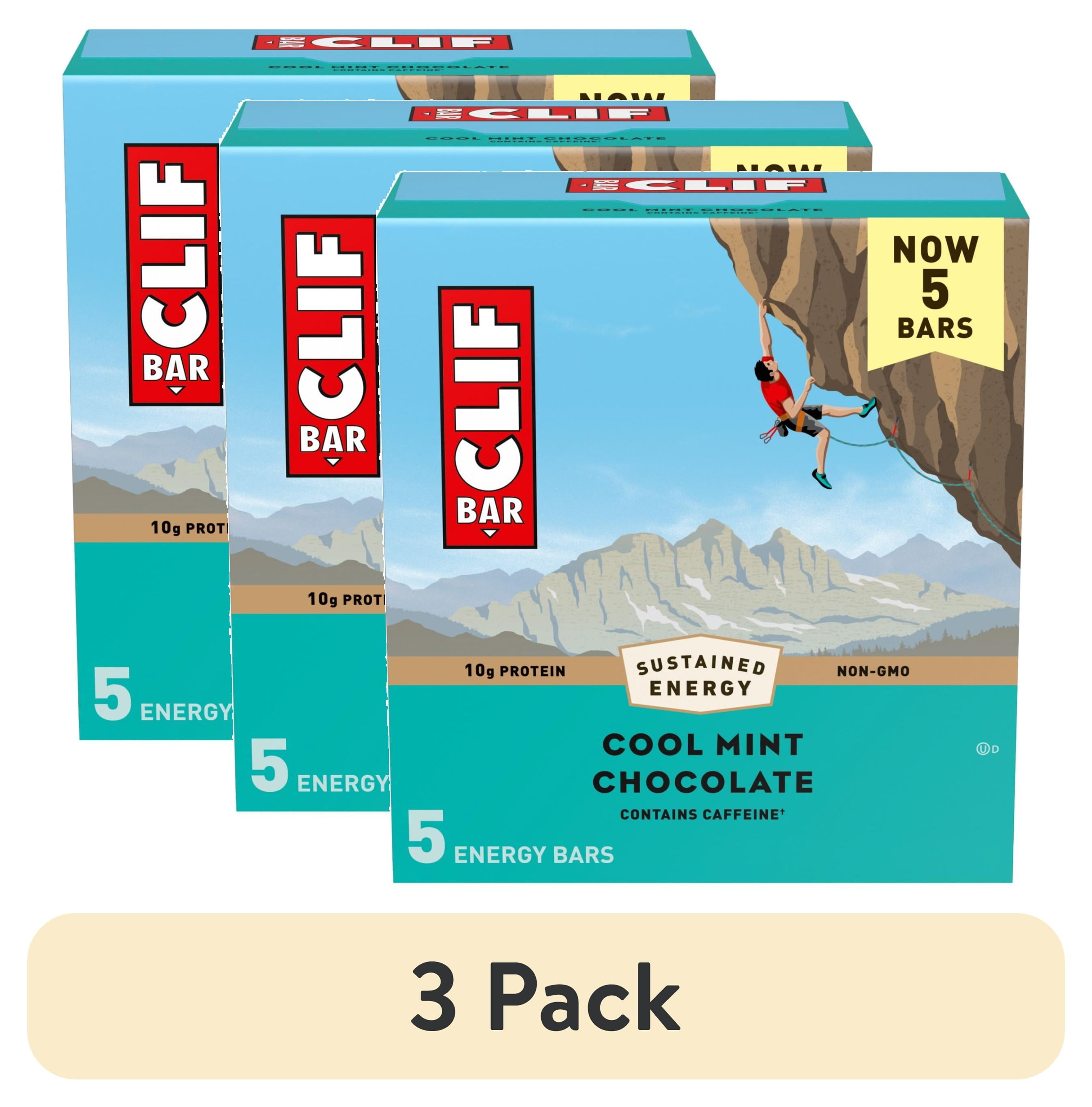 (3 pack) CLIF BAR Cool Mint Chocolate with Caffeine Energy Bars, Plant ...