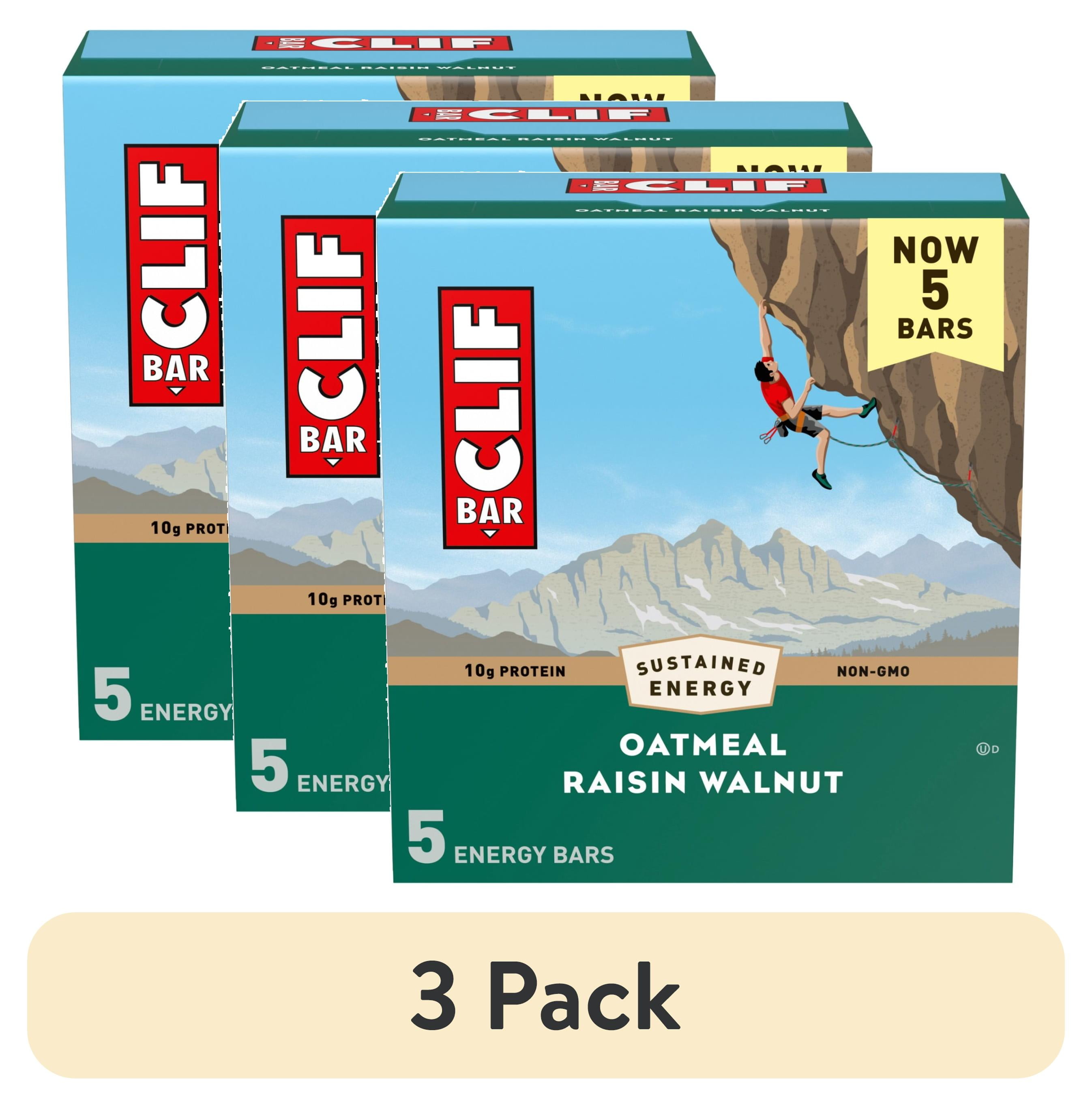 (3 pack) CLIF BAR Oatmeal Raisin Walnut Energy Bars, Plant Based ...