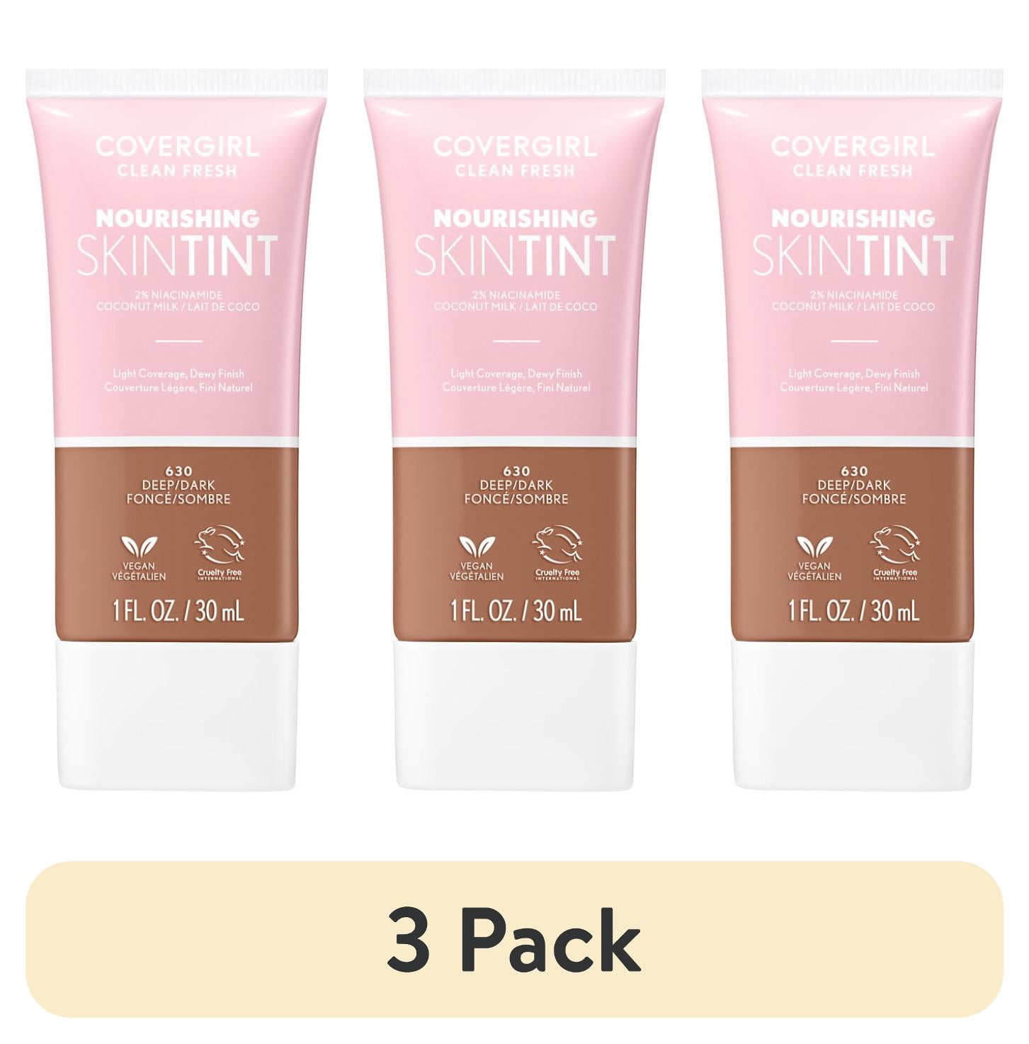 (3 pack) COVERGIRL Clean Fresh Nourishing Skin Tint, Dewy Finish, Deep ...