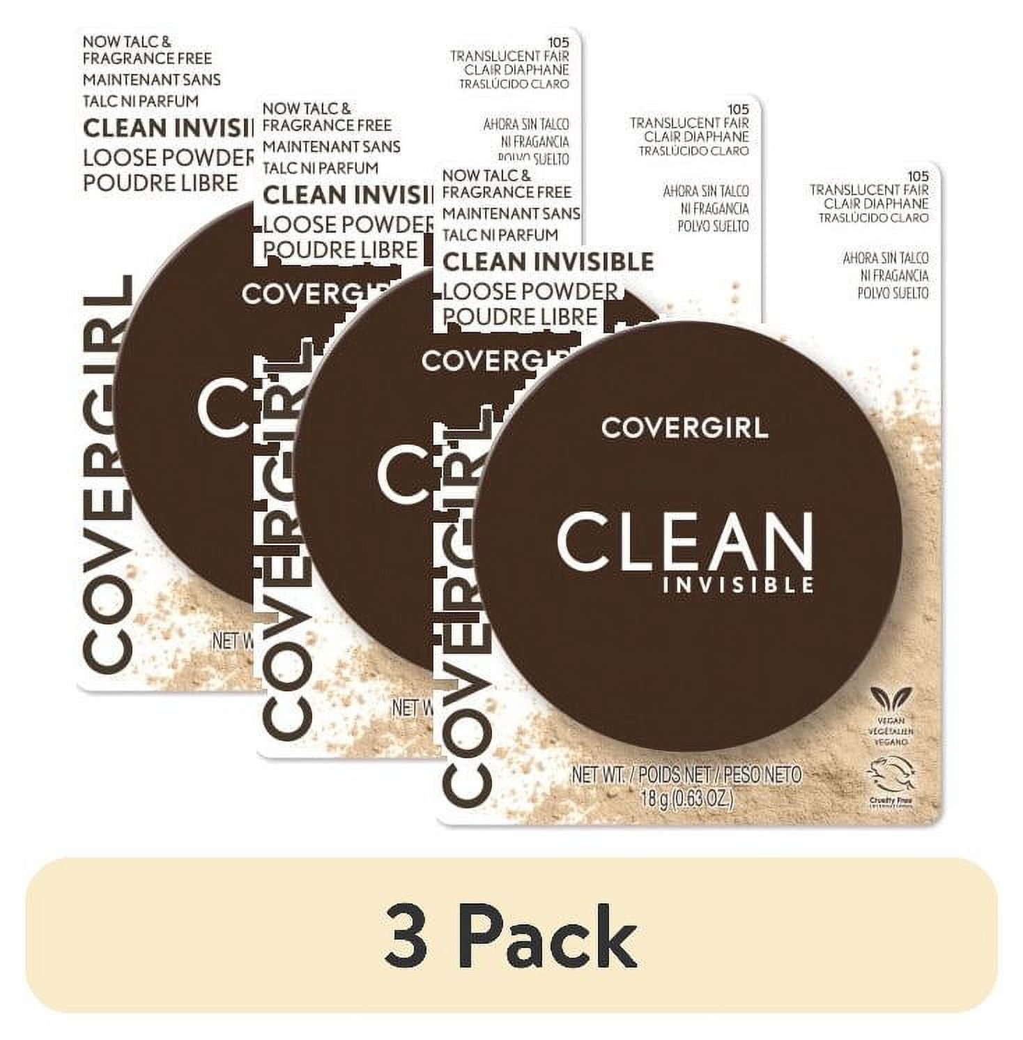 (3 pack) COVERGIRL Clean Invisible Loose Powder, 105 Translucent Fair ...