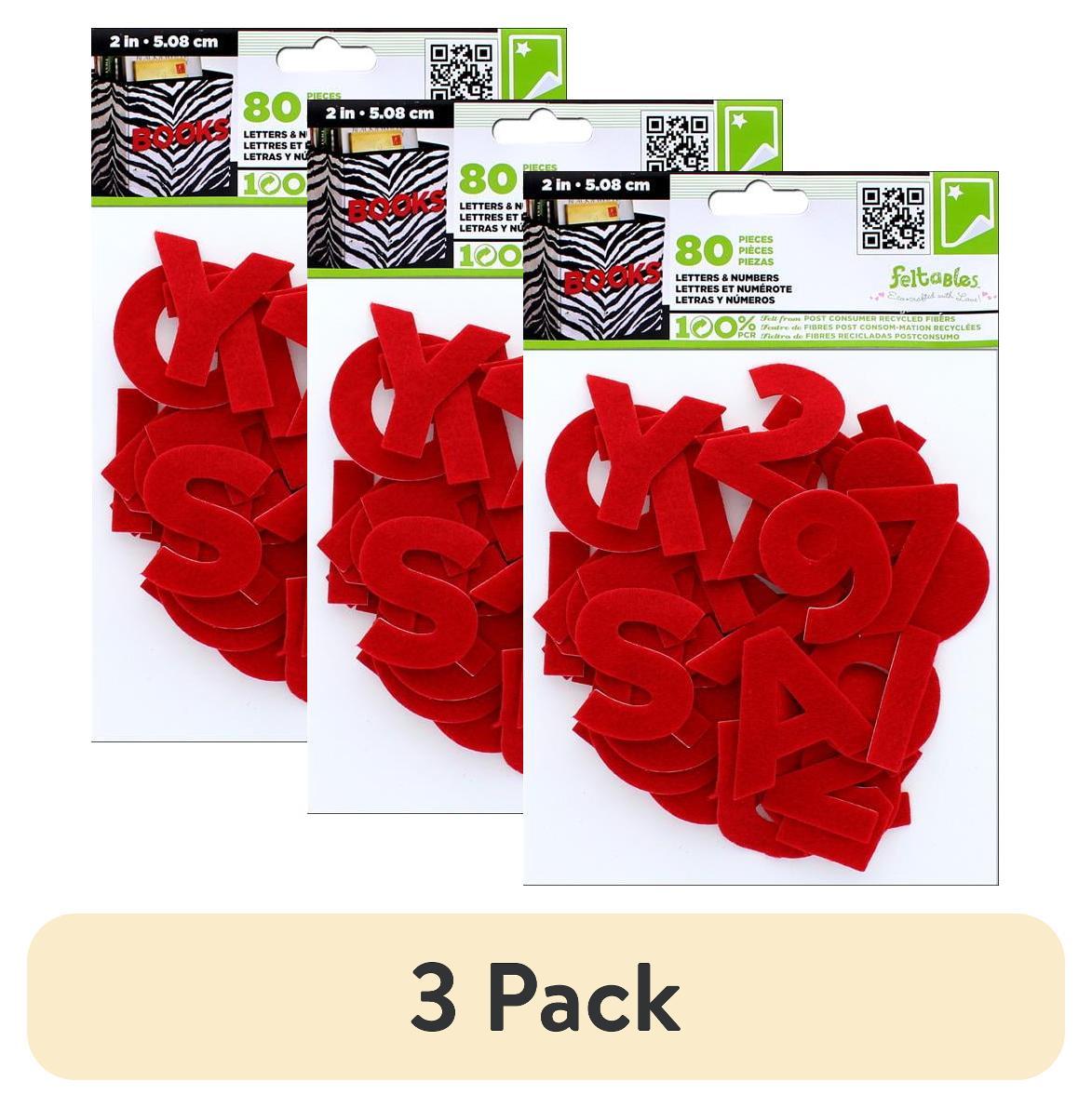 (3 pack) CPE Stick It Felt Letters & Numbers 2" Red - Walmart.com
