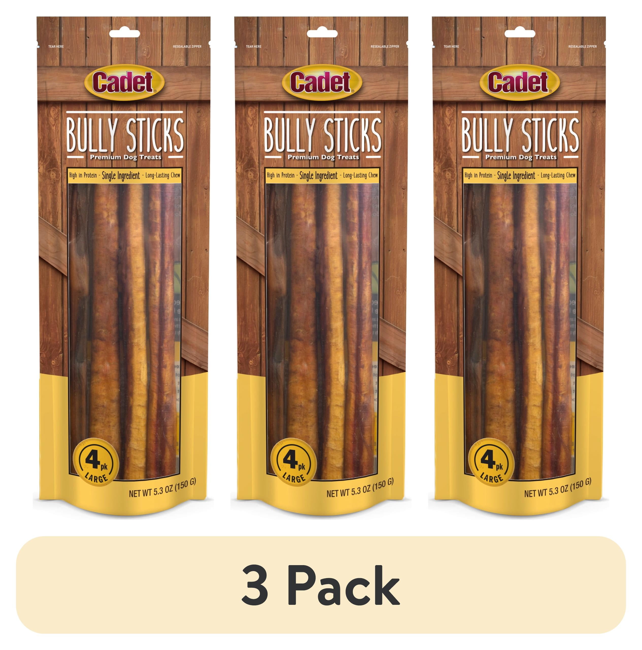 (3 pack) Cadet Bully Stick Dog Chews Large (4 Count) - Walmart.com