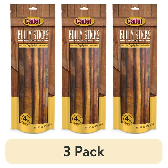 (3 pack) Cadet Large Bully Sticks Large (4 Count) - Walmart.com