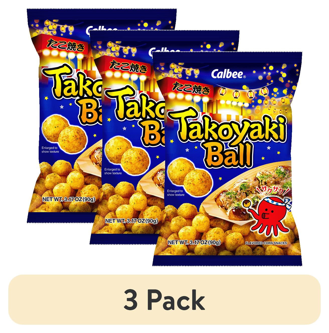(3 pack) Calbee Takoyaki Ball Flavored Corn Puffs Japanese-Style BBQ ...