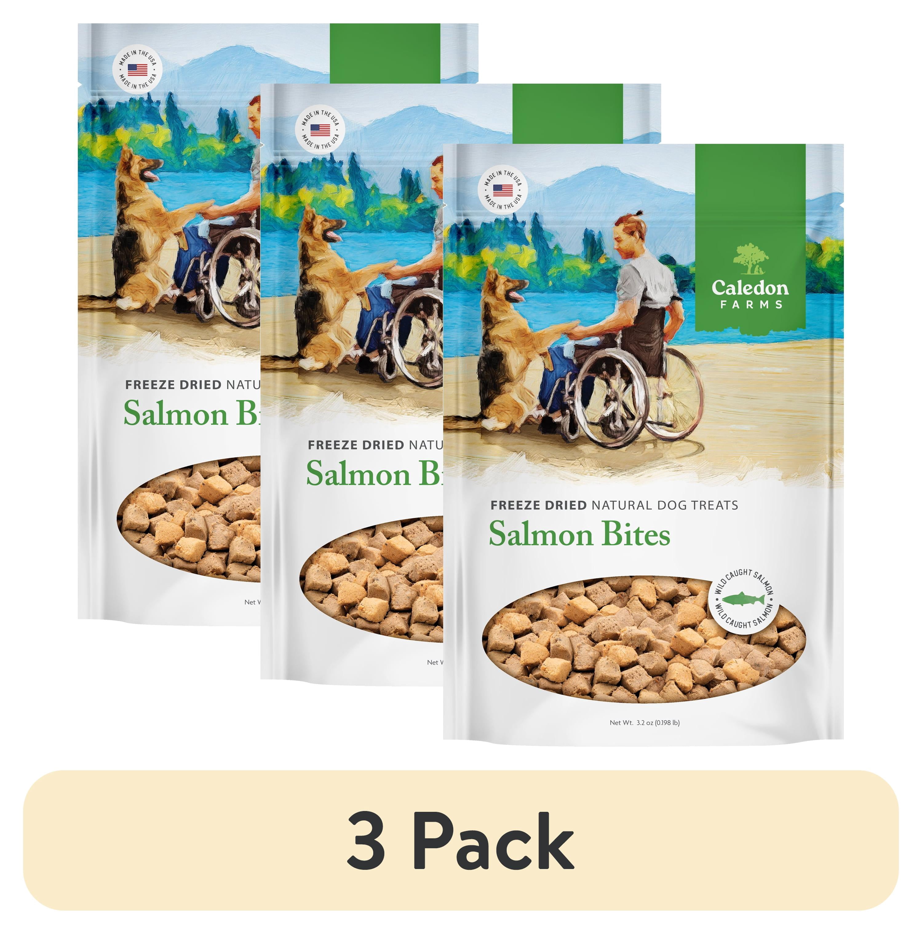 (3 pack) Caledon Farms Salmon Bites Dog Food Topper, 3.2 oz Bag ...